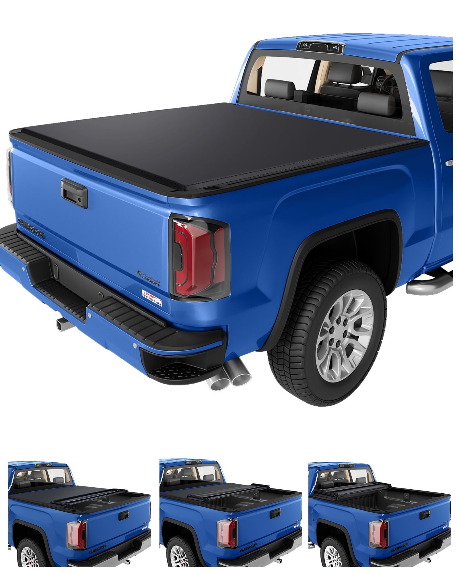 M optimized Soft Quad Fold Truck Bed Tonneau Cover for Silverado/GMC ...