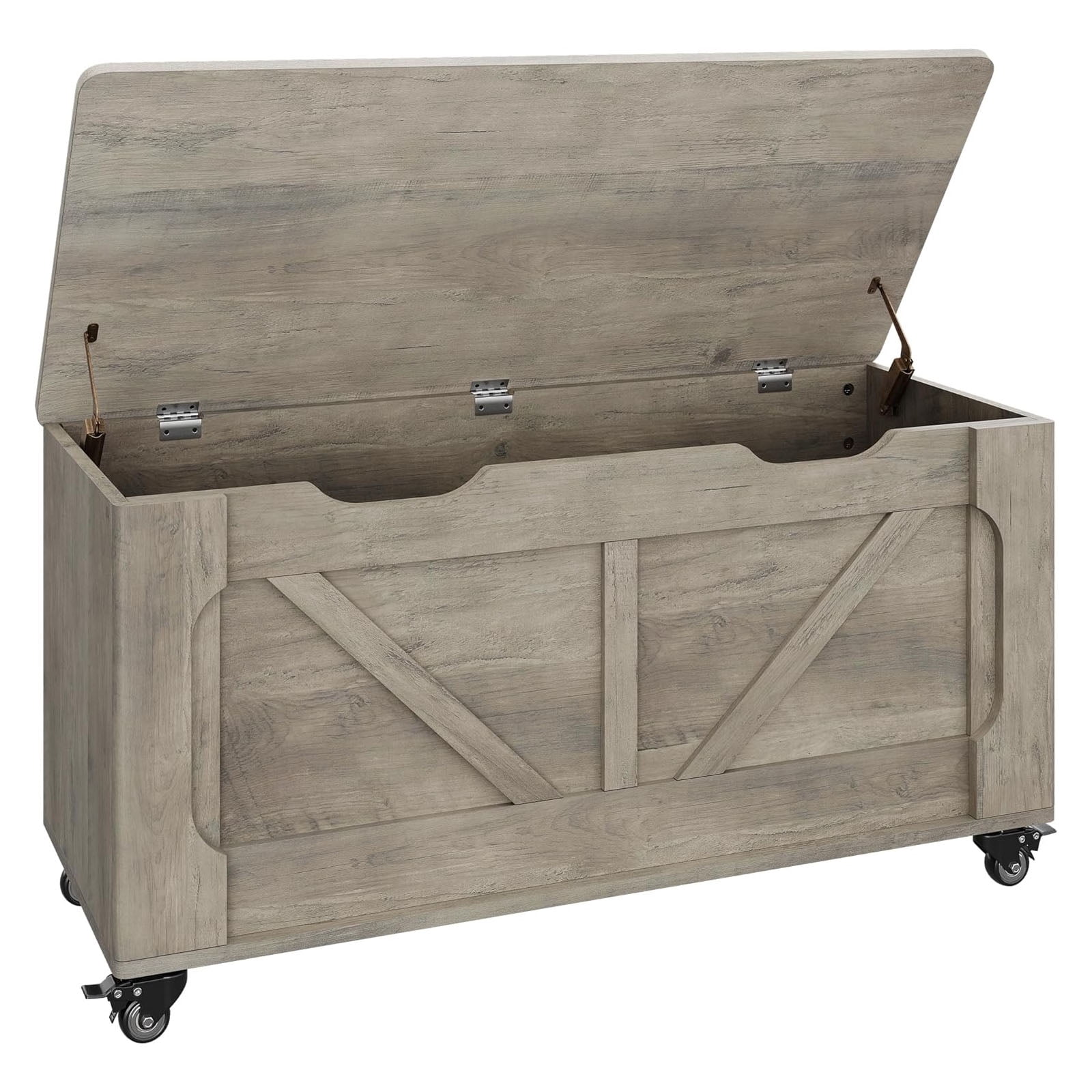 M optimized Storage Chest 39.4"x15.7"x20.9" Storage Bench with 4 Wheels ...