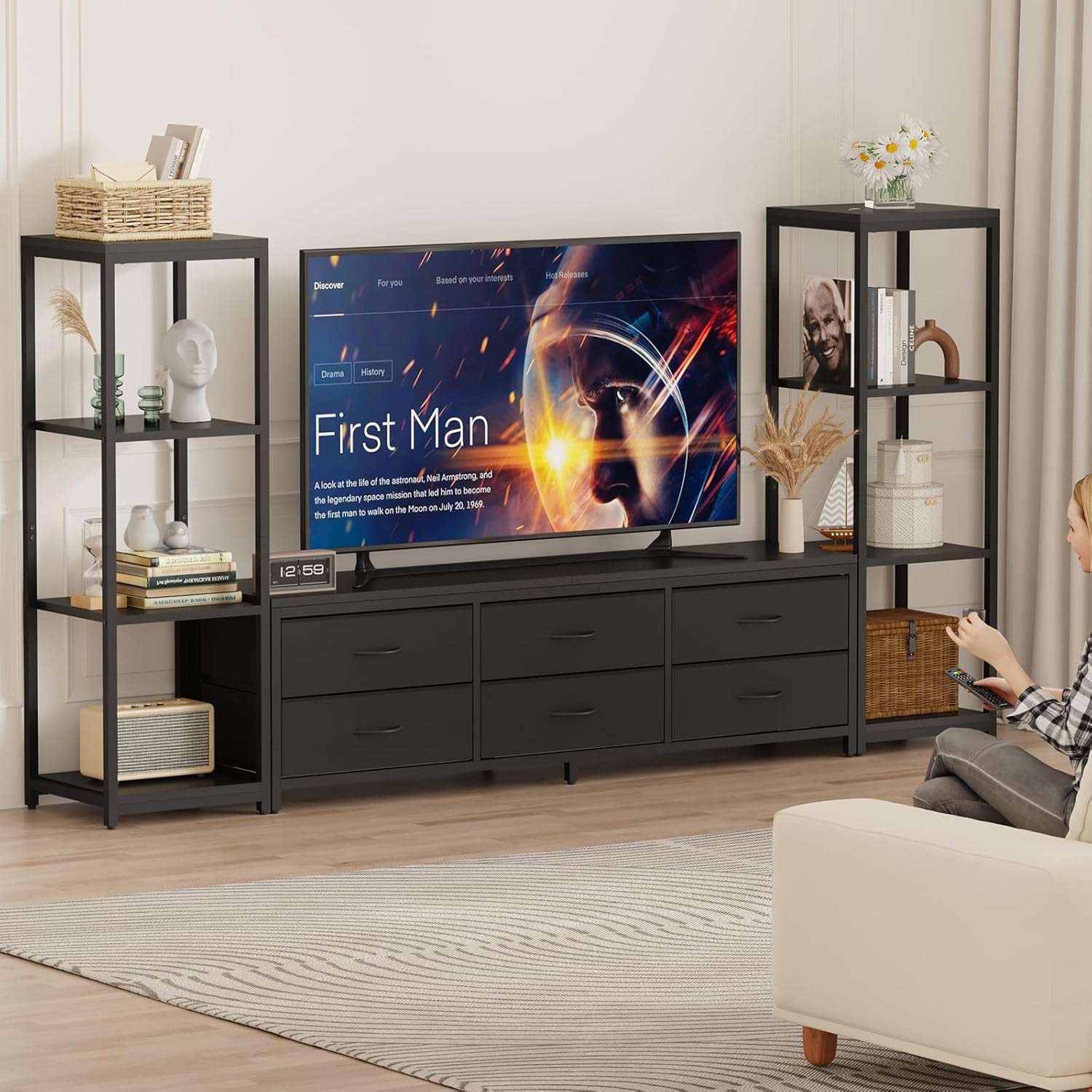 M optimized TV Stands for 75 inch TV Entertainment Center with 2 ...