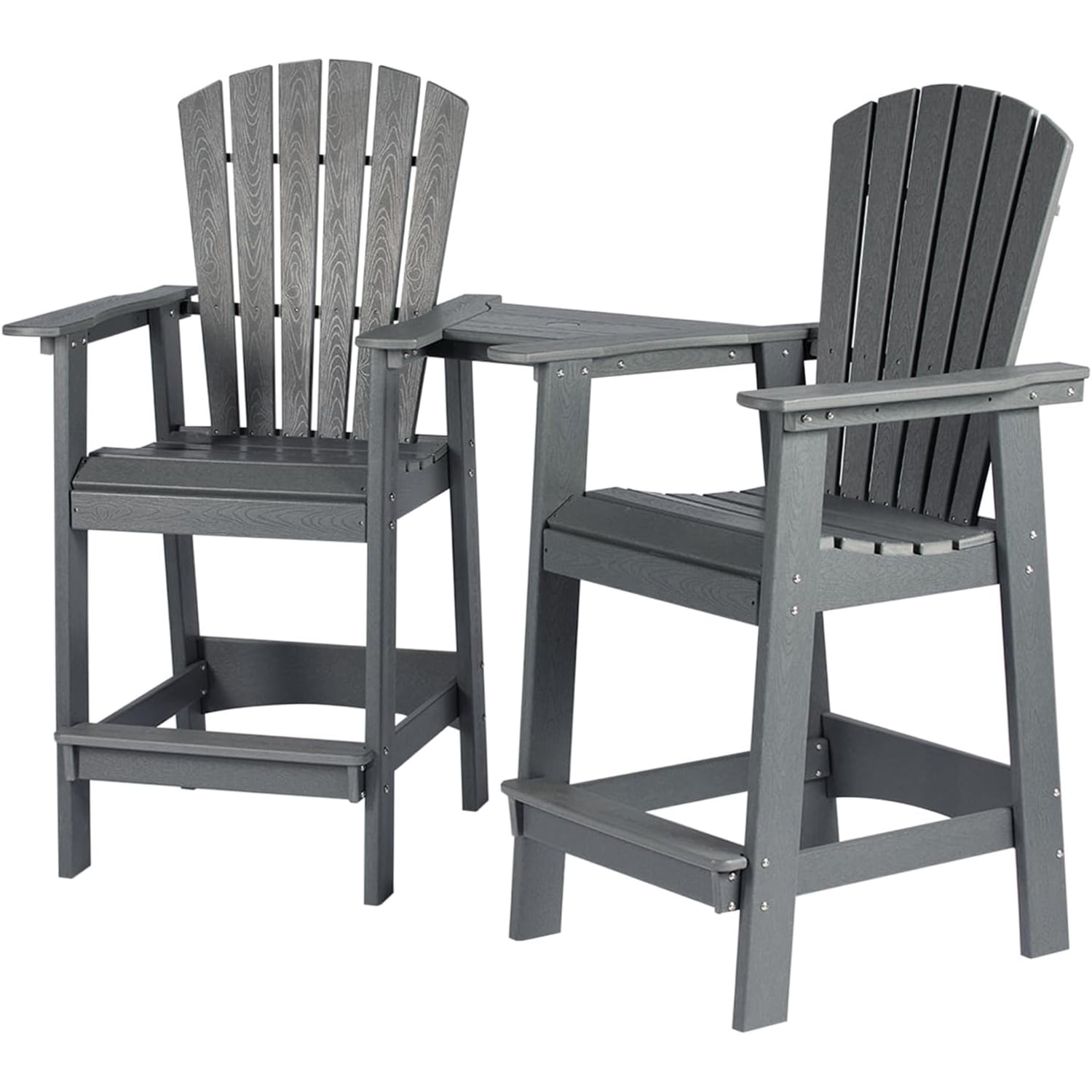 M optimized Tall Adirondack Chairs Set of 2, HDPE Embossed Balcony ...