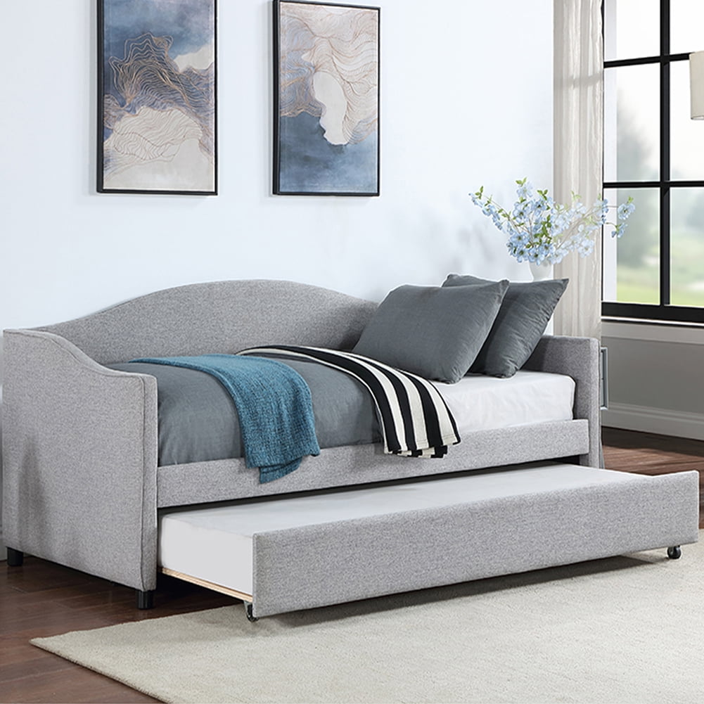 M optimized Twin Size Upholstered Daybed Sofa Sleeper, Pull Out Daybed ...