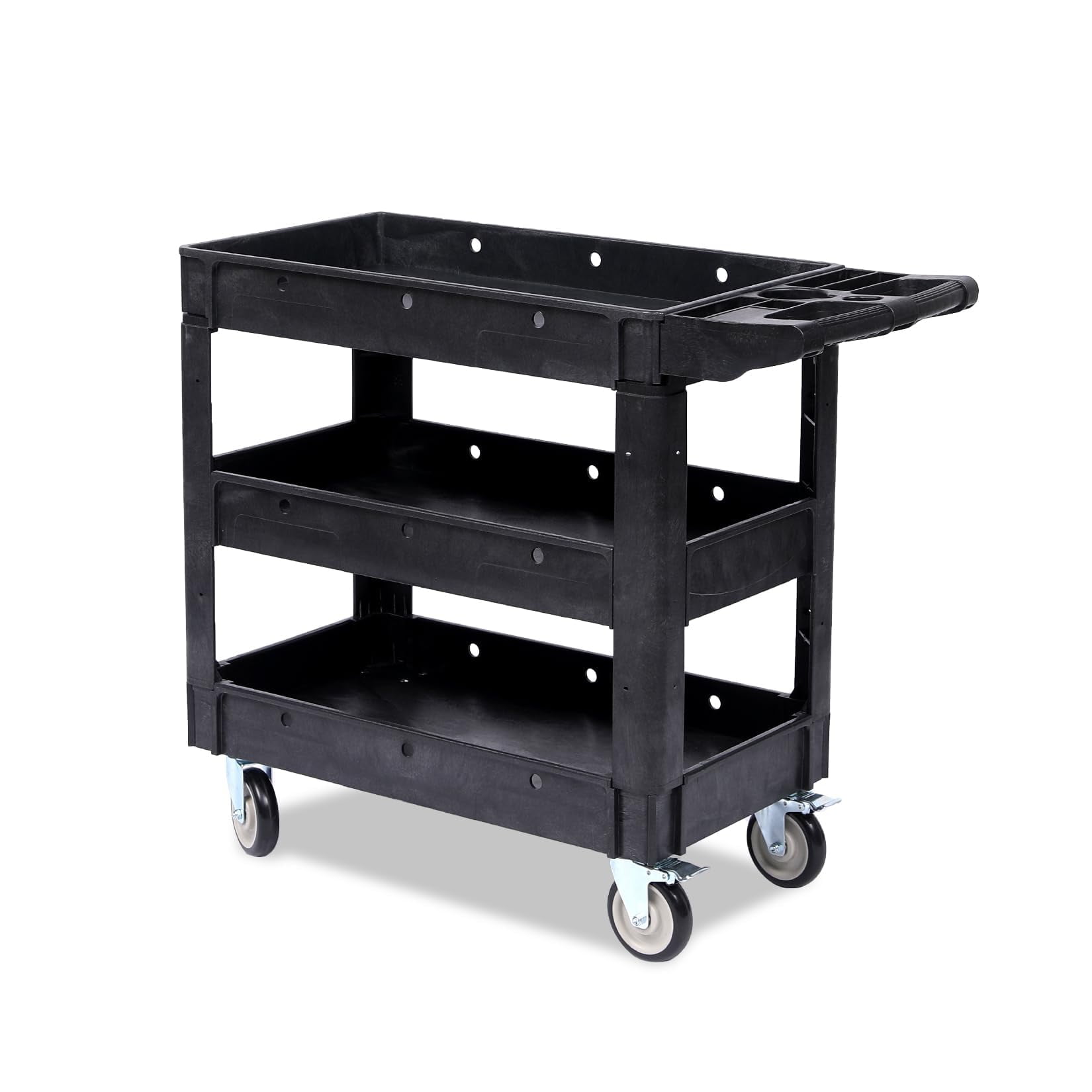 M optimized Utility Service Cart - 3 Tier Heavy-Duty Plastic Toll Cart ...