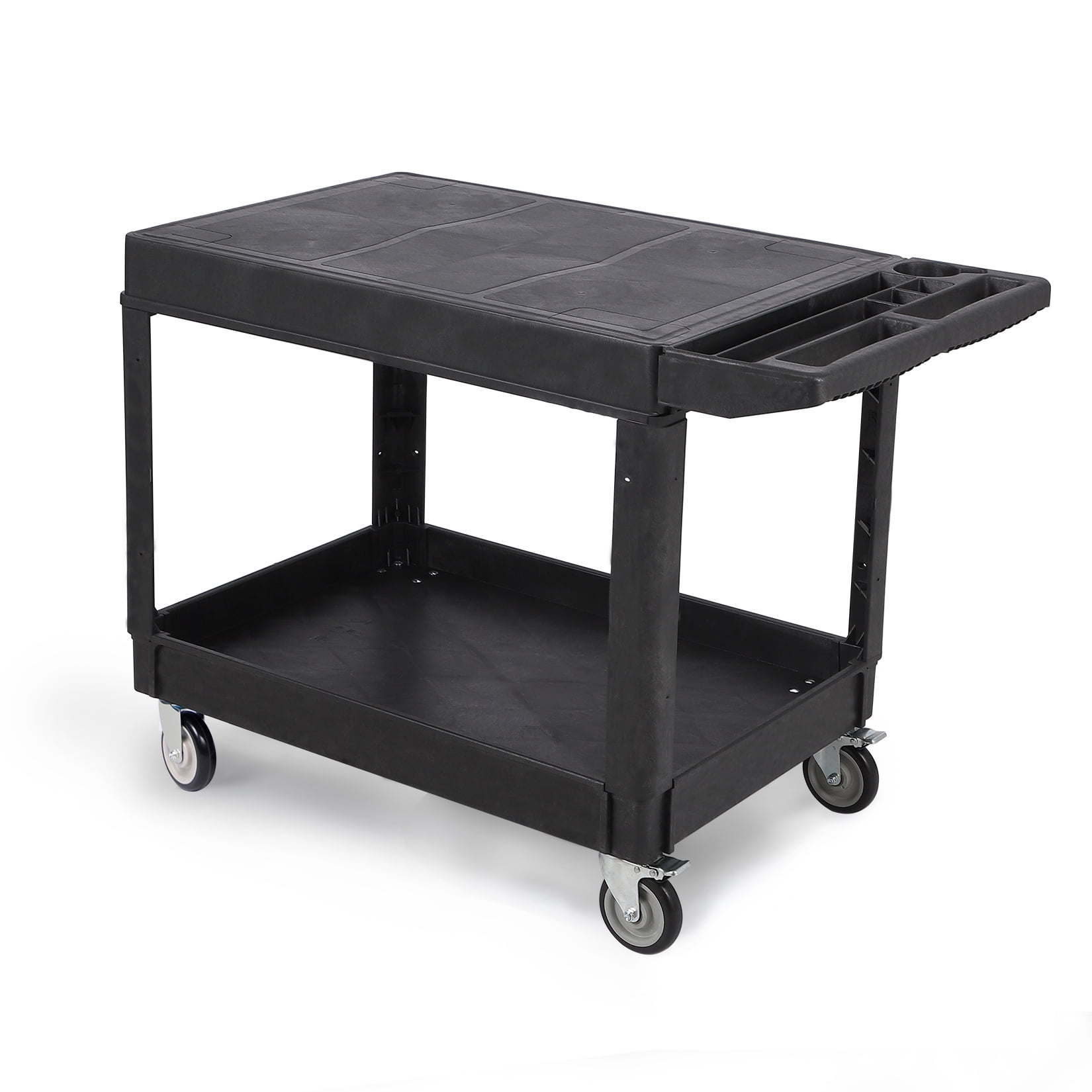 M optimized Utility Service Cart Flat Top, 550 LBS Plastic Rolling ...