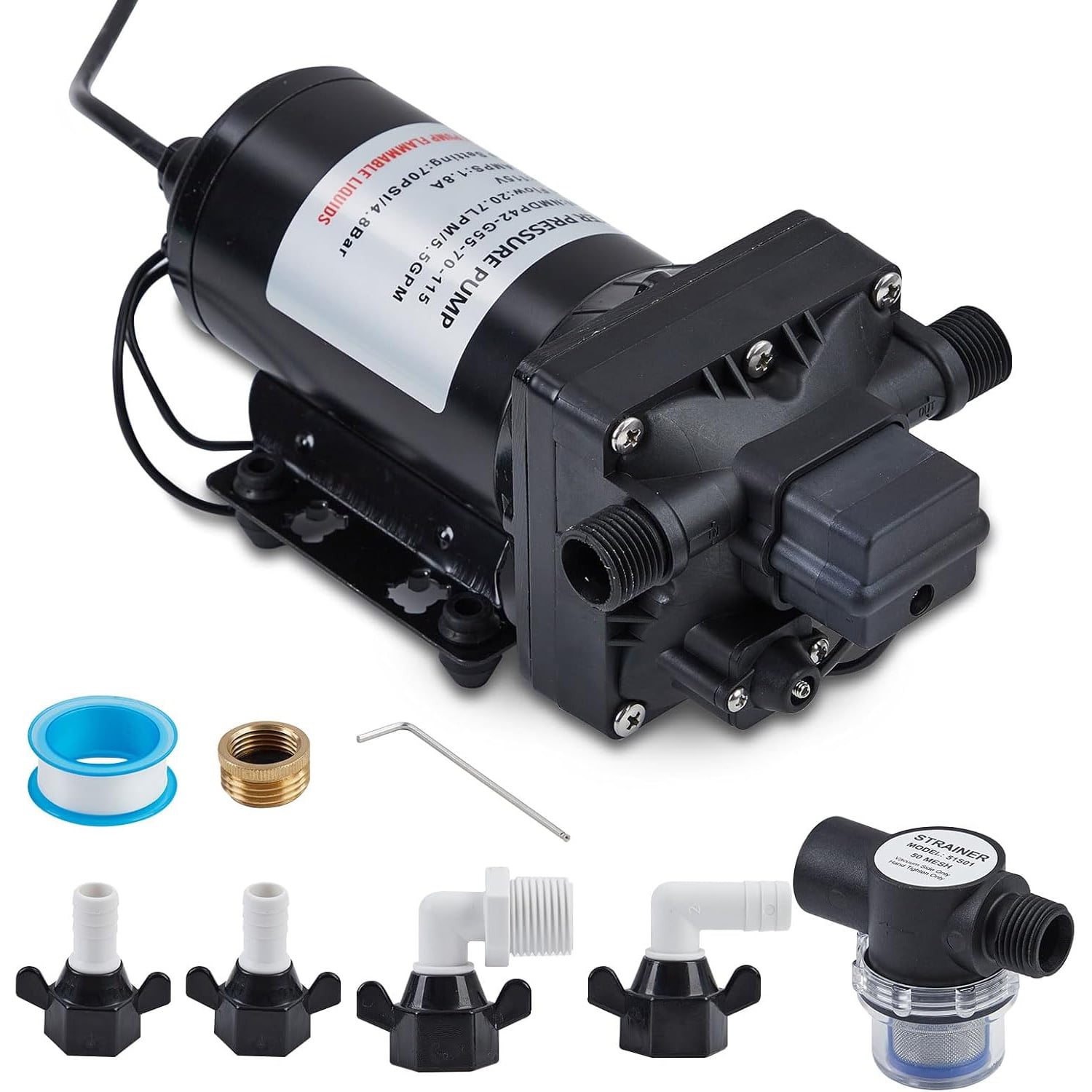 M optimized Water Diaphragm Pump, RV Pump, Fresh Water Pump 110V/115V ...