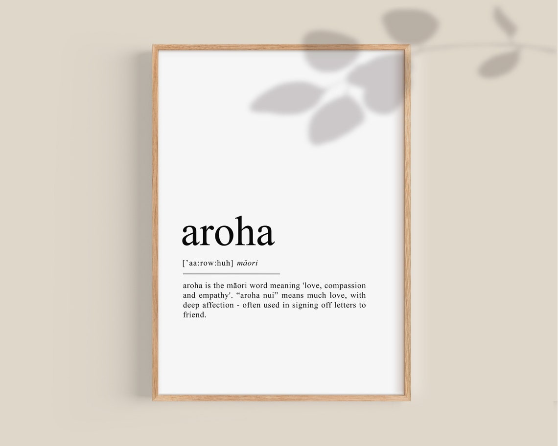 Māori Posters Aroha Definition Poster, Maori Poster New Zealand Wall ...