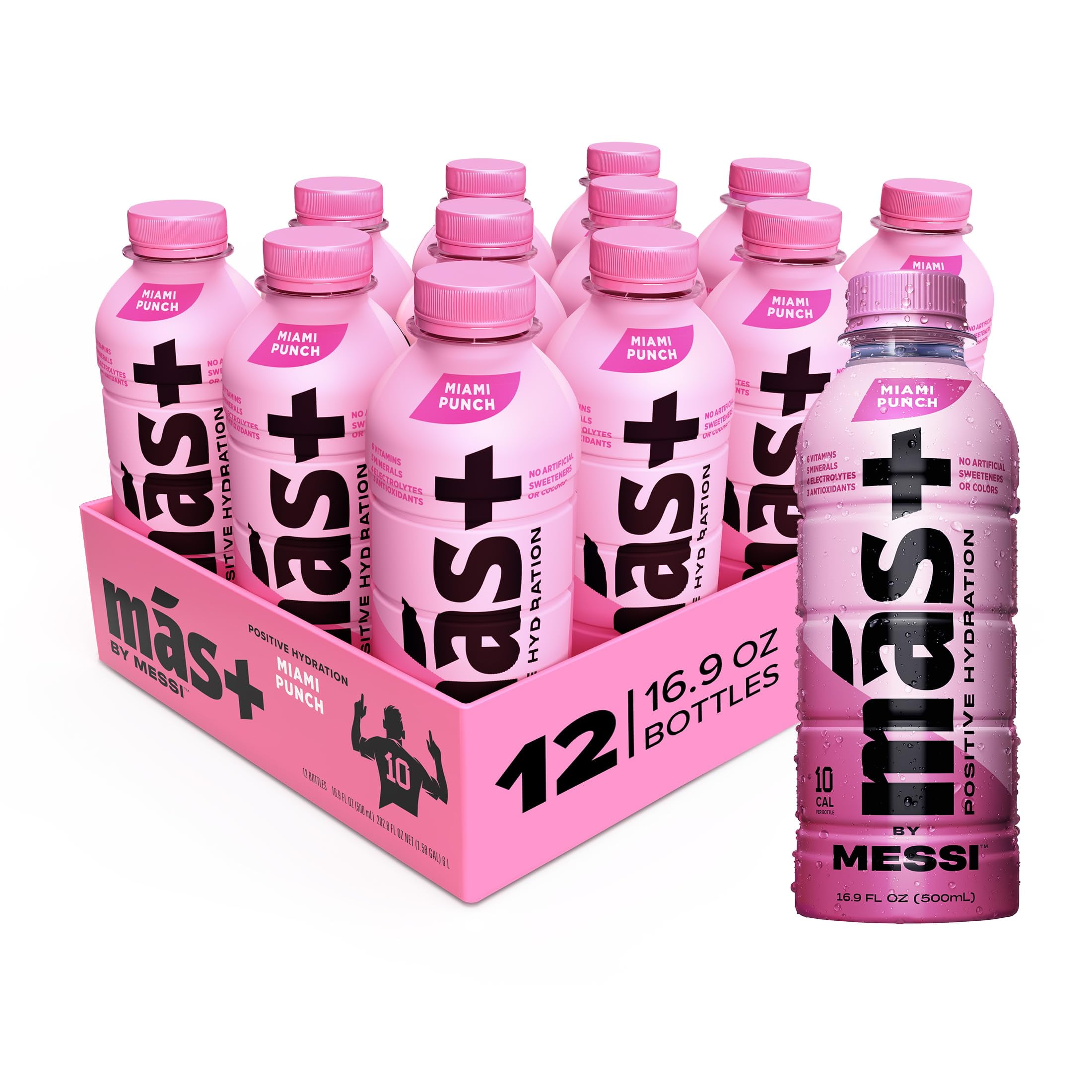 Más+ by Messi 16.9oz Miami Punch, BSL1 Sports Drink & Hydration ...