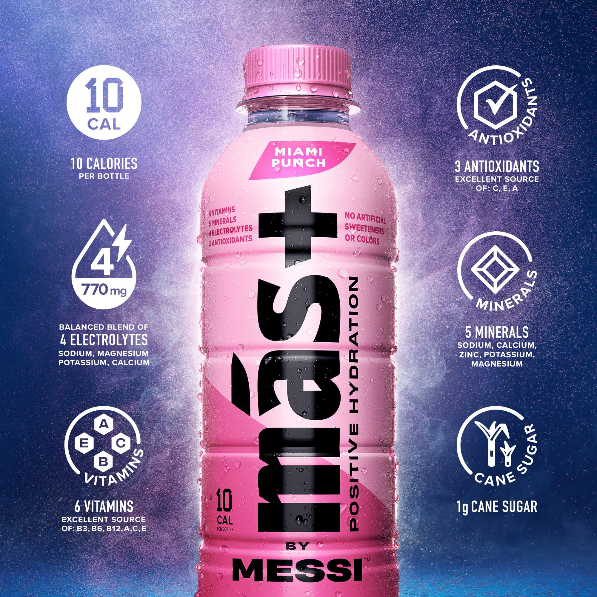 Más+ by Messi SCH4 16.9oz Miami Punch, Sports Drink & Hydration ...