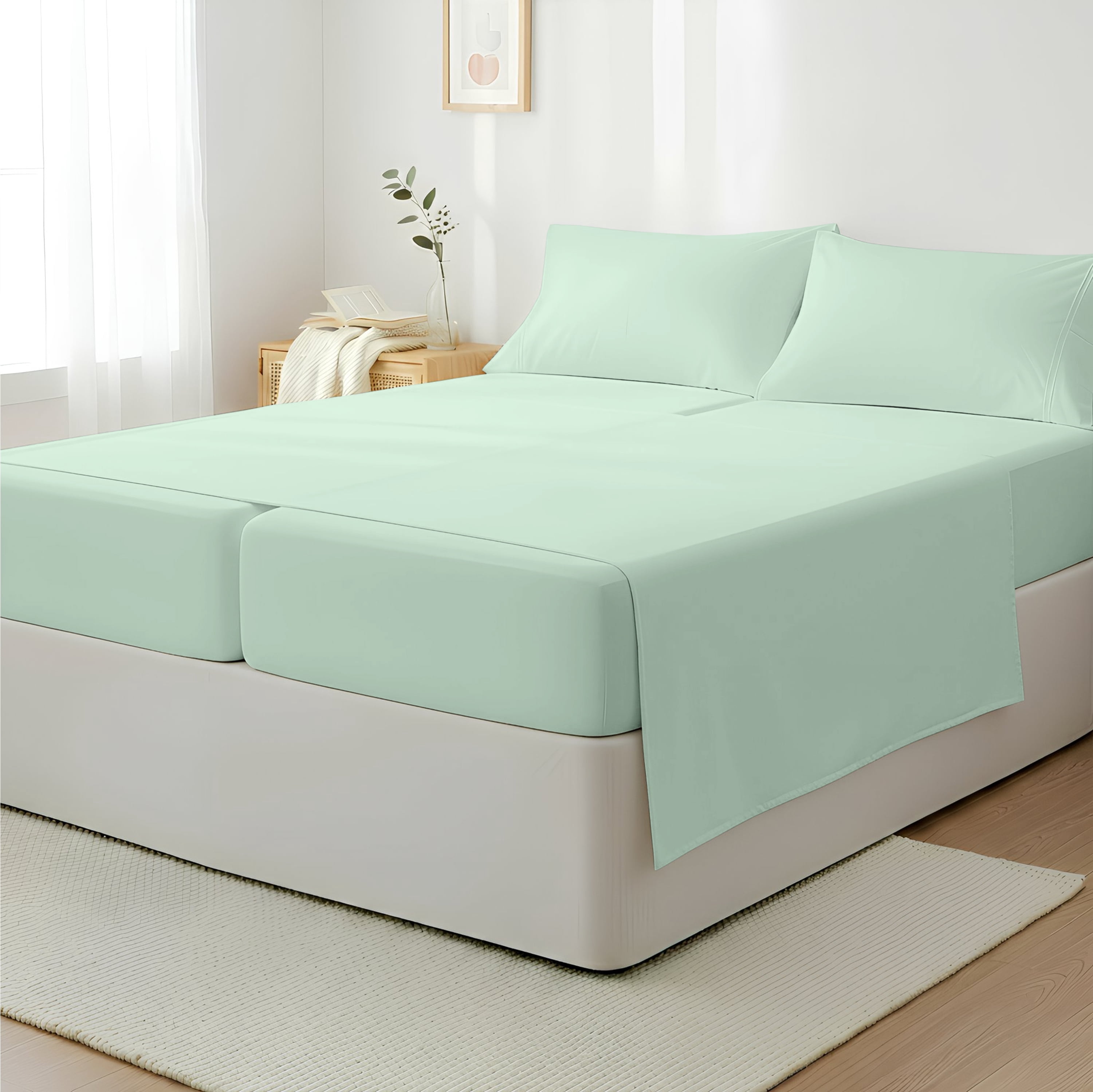 Máulli Collection 100% Cotton Split King Sheets for Adjustable Bed ...