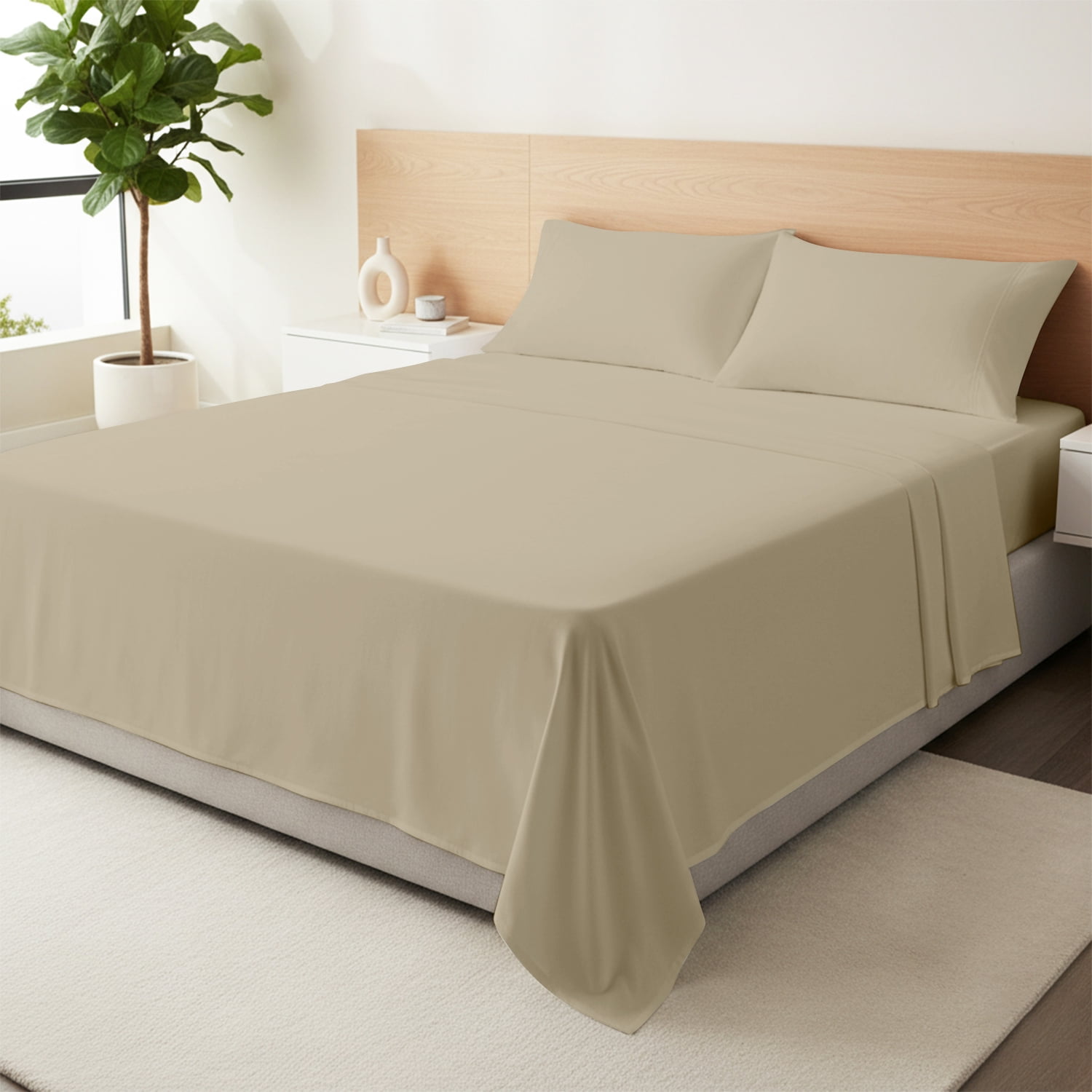 Máulli Collection 100% Organic Cotton Sheets Queen Size - 4 PC Organic ...