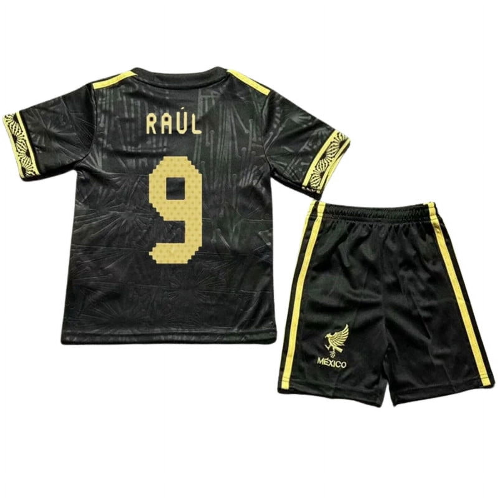 México Black Gold Kids/Youth Raul #9 Soccer Set 2025 – Shirt and Shorts ...