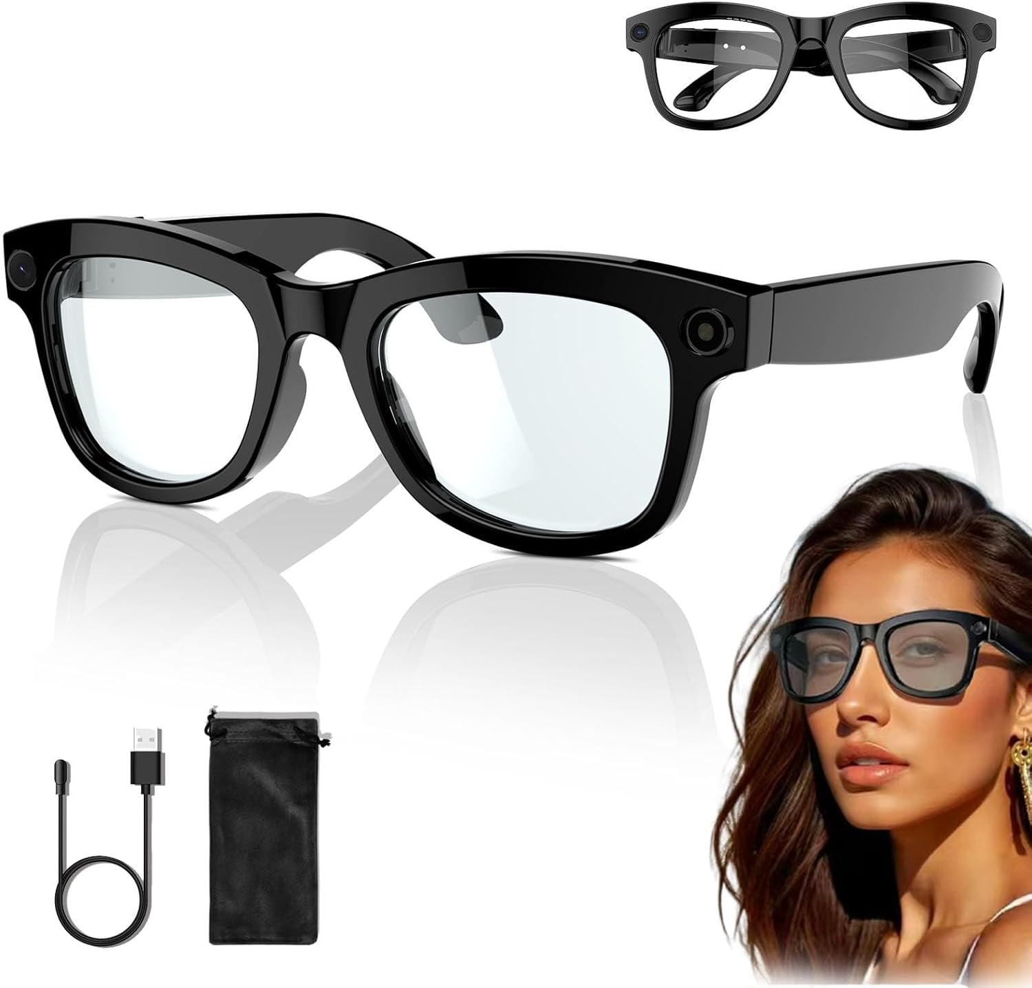 M01 AI Smart Glasses, Smart Glasses with Camera and Bluetooth, Real ...