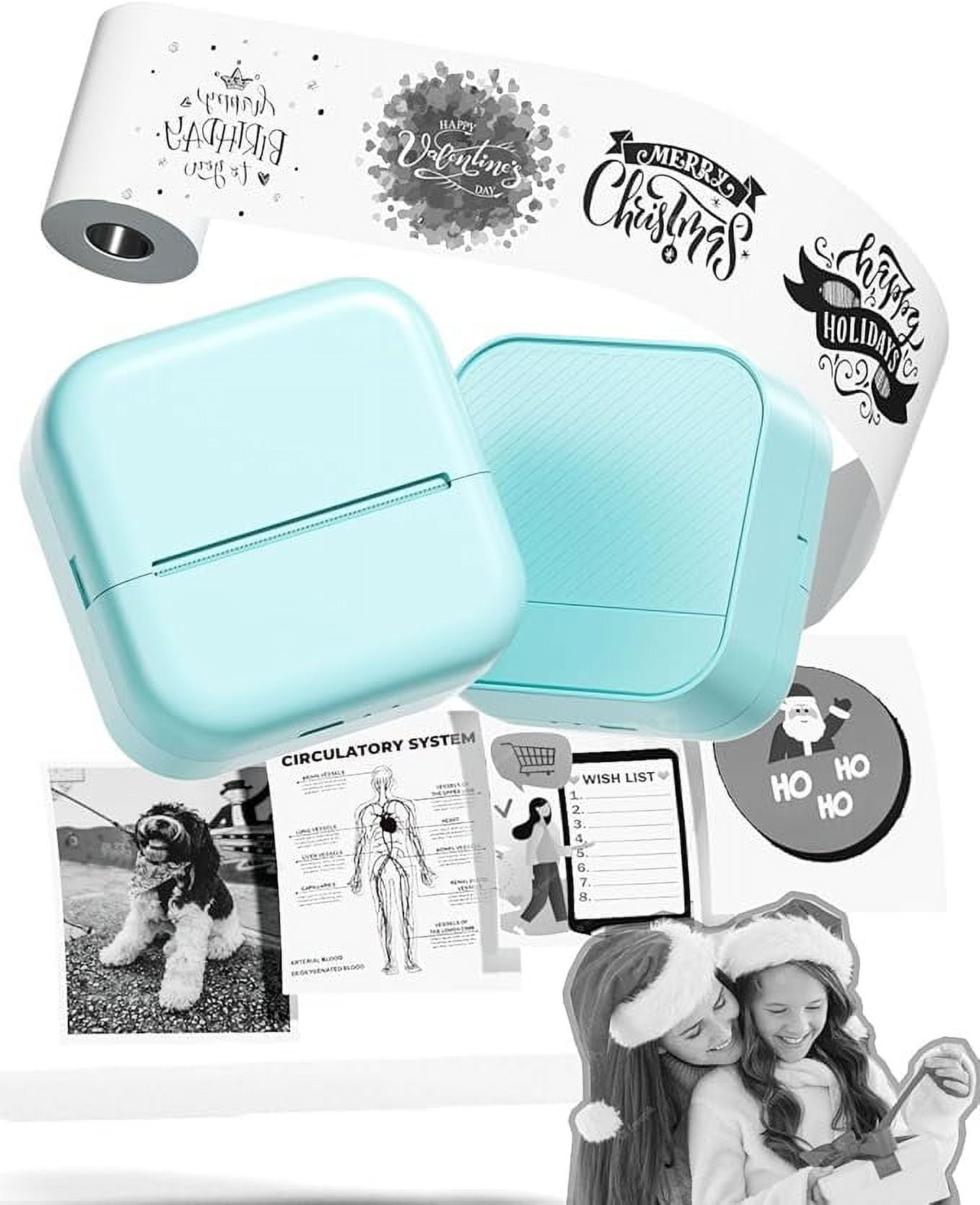 M02L Mini Printer Sticker Maker - Inkless Printer with 1 Roll Non ...