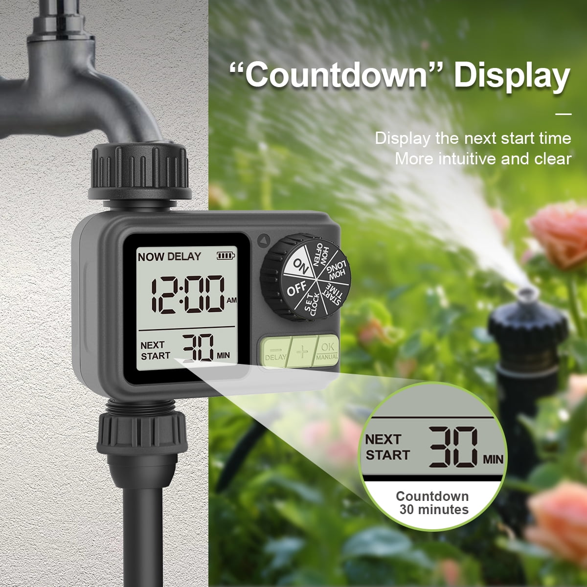 M05 Smart Dial And Button Water Timer Automatic Timed Irrigation System Outdoor Pots Garden Lawn
