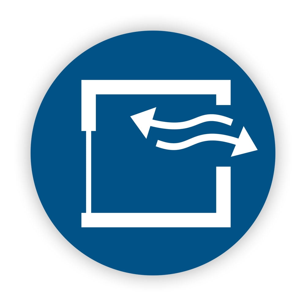 M057 Ensure Continuous Ventilation Sticker Decal - Self Adhesive Vinyl ...