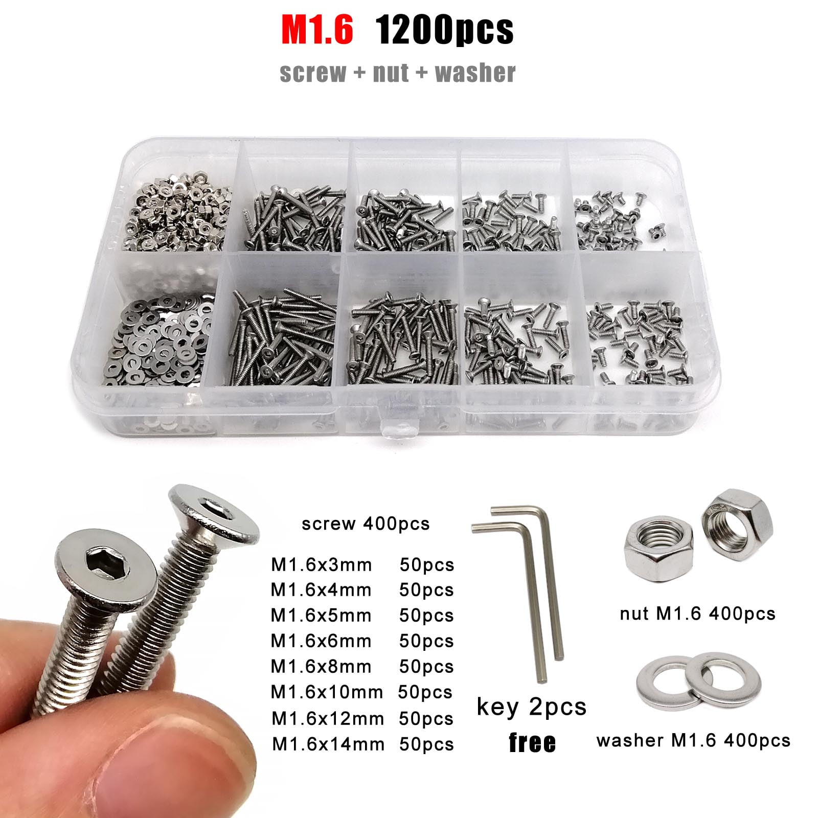 M1.6 M2 M2.5 M3 M4 M5 M6 M8 304 Stainless Steel Allen Hexagon Hex Socket Flat Countersunk Head ...