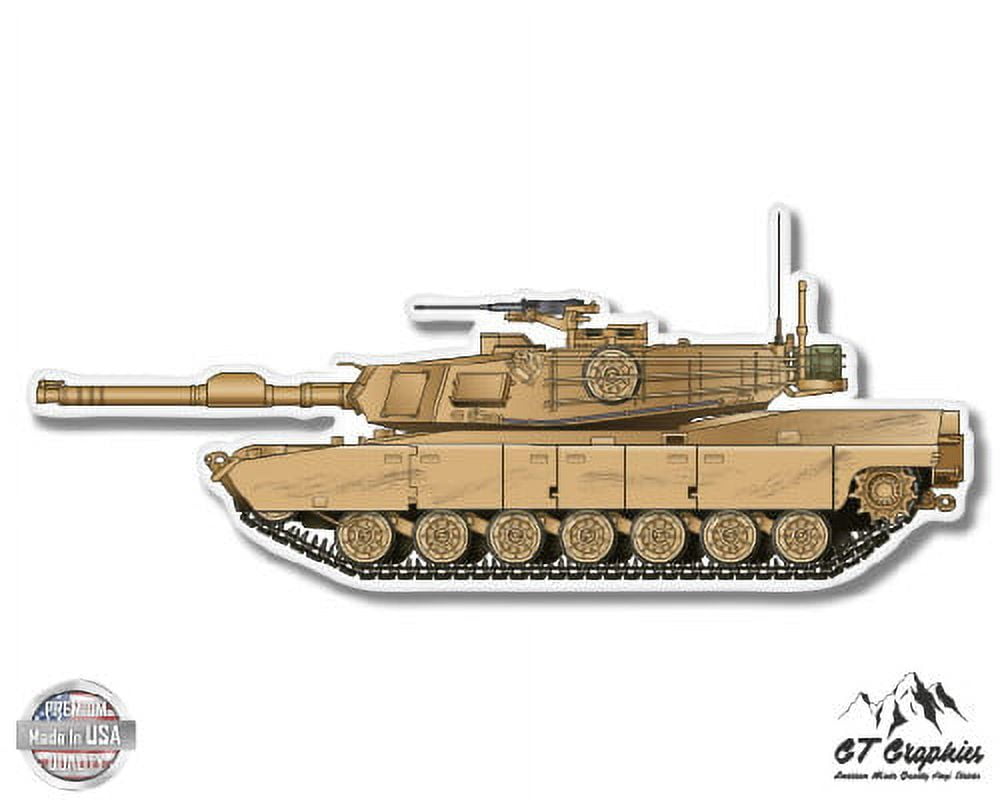M1 Abrams Tank - 5" Vinyl Sticker - For Car Laptop I-Pad - Waterproof ...