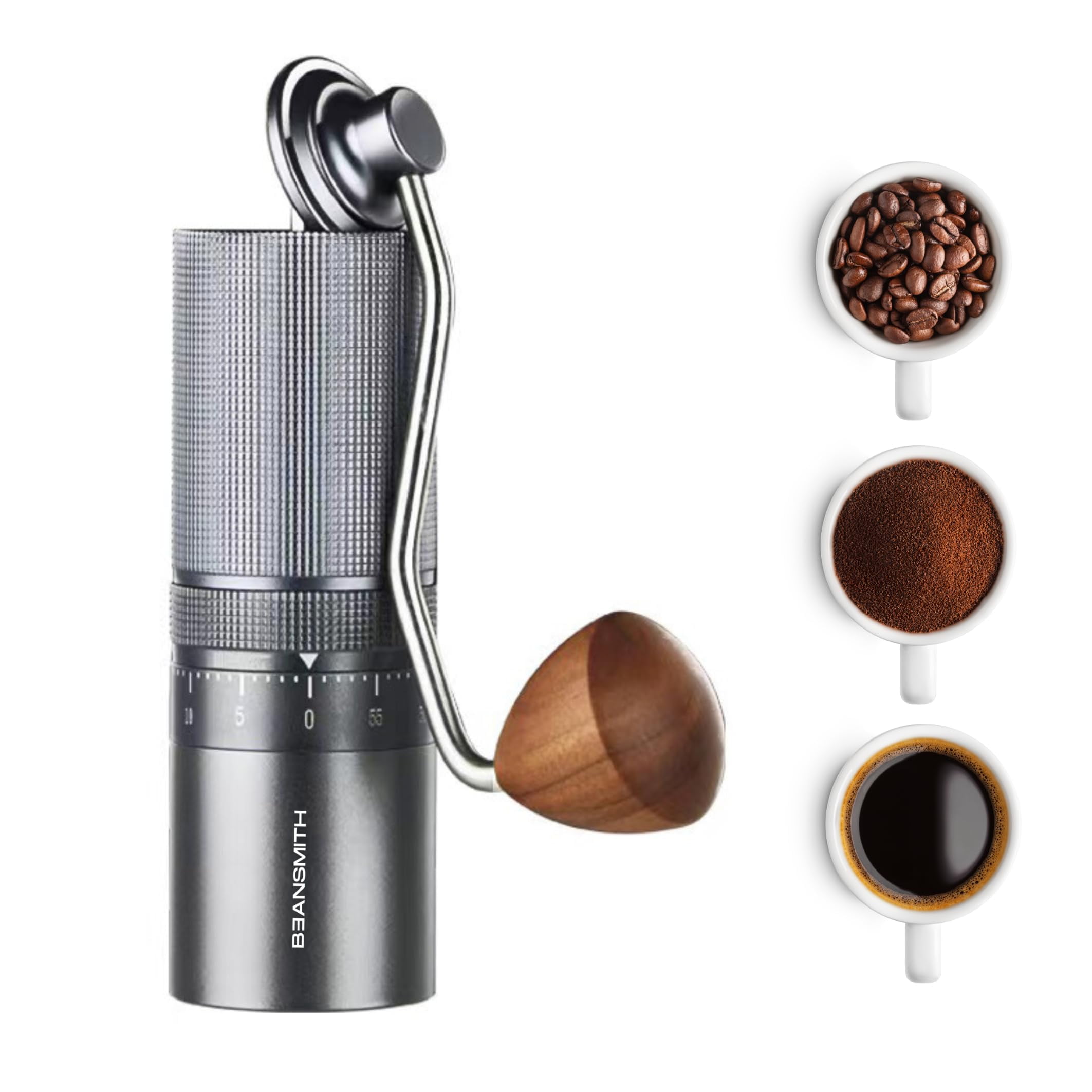 M1 Manual Coffee Grinder – 7 Star Stainless Steel Conical Burr, 60 ...