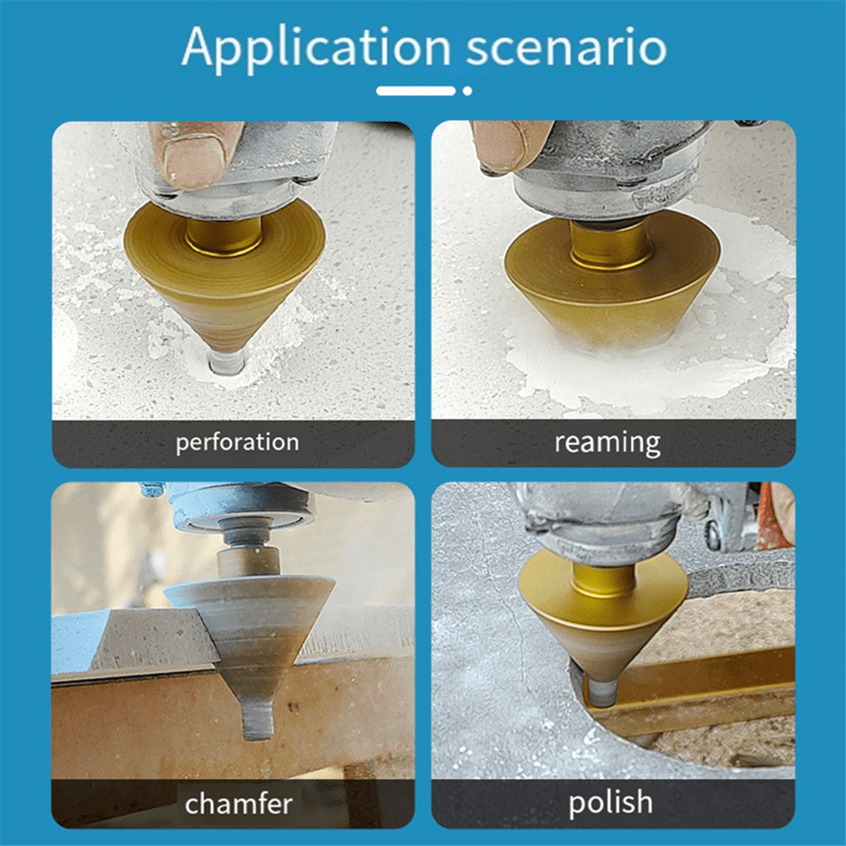 M10 Diamond Beveling Chamfering Bit Hole Drill Reaming Cone Carve ...