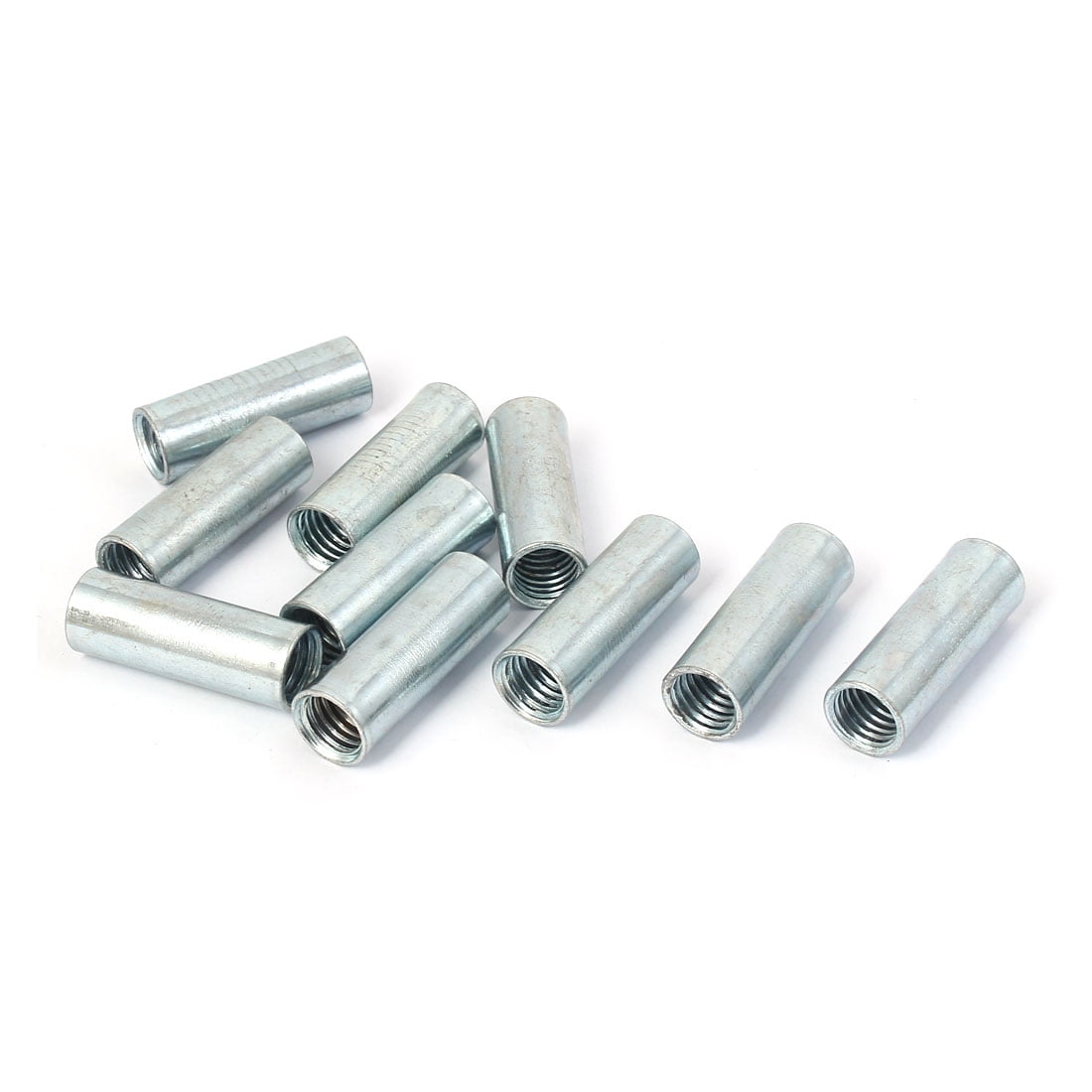 M10 Female Thread Rod Bar Stud Metal Round Coupling Connector Nuts 10 ...