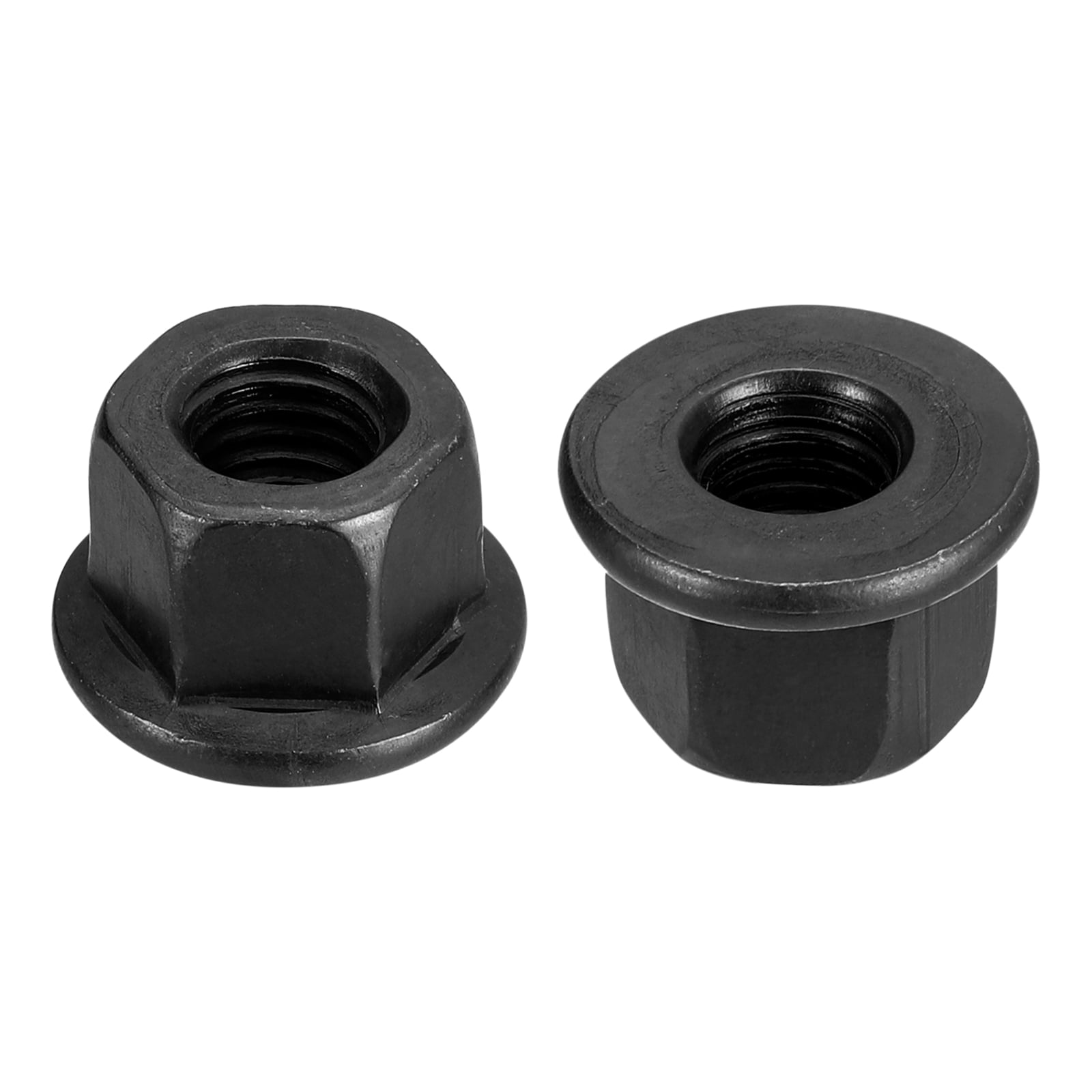 M10 Flange Hex Nuts, 2 Pack Grade 10.9 Carbon Steel Black Oxide ...