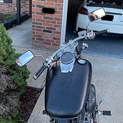 M10 Motorcycle Side Mirrors, Chrome Rectangle Motorcycle Rearview Wing ...