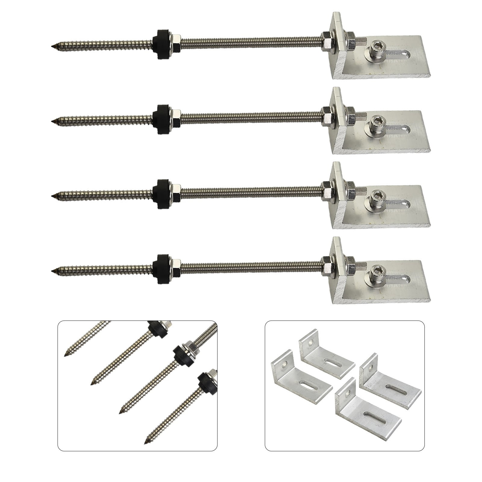 M10 Stick Screw With L Angle Solar Pv Trapezoidal Sheet Metal Roof ...