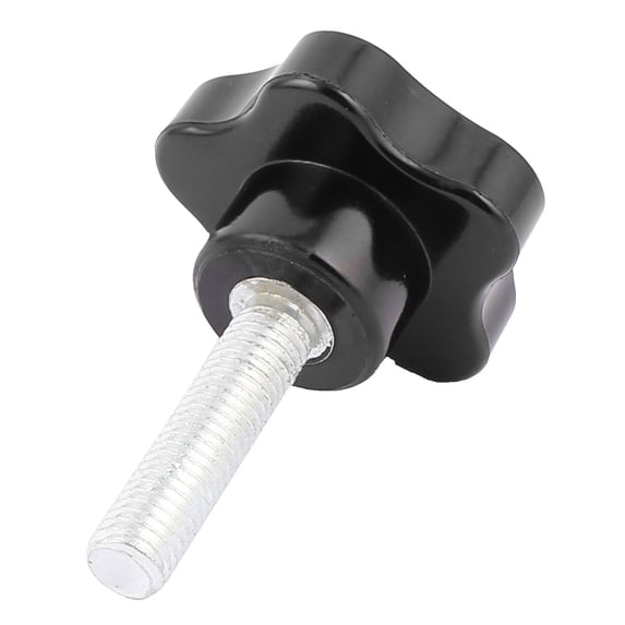 M10 Threaded Plastic Star Head Clamping Screw On Knob Grip Black ...
