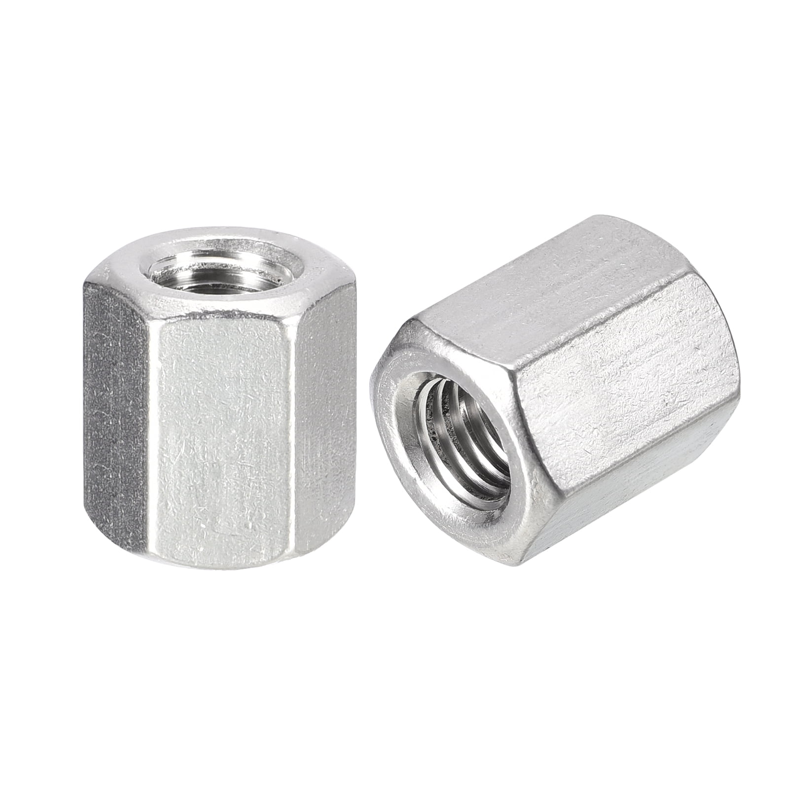 M10 x 1.5-Pitch 20mm Length Coupling Nuts, 4 Pack 304 Stainless Steel ...