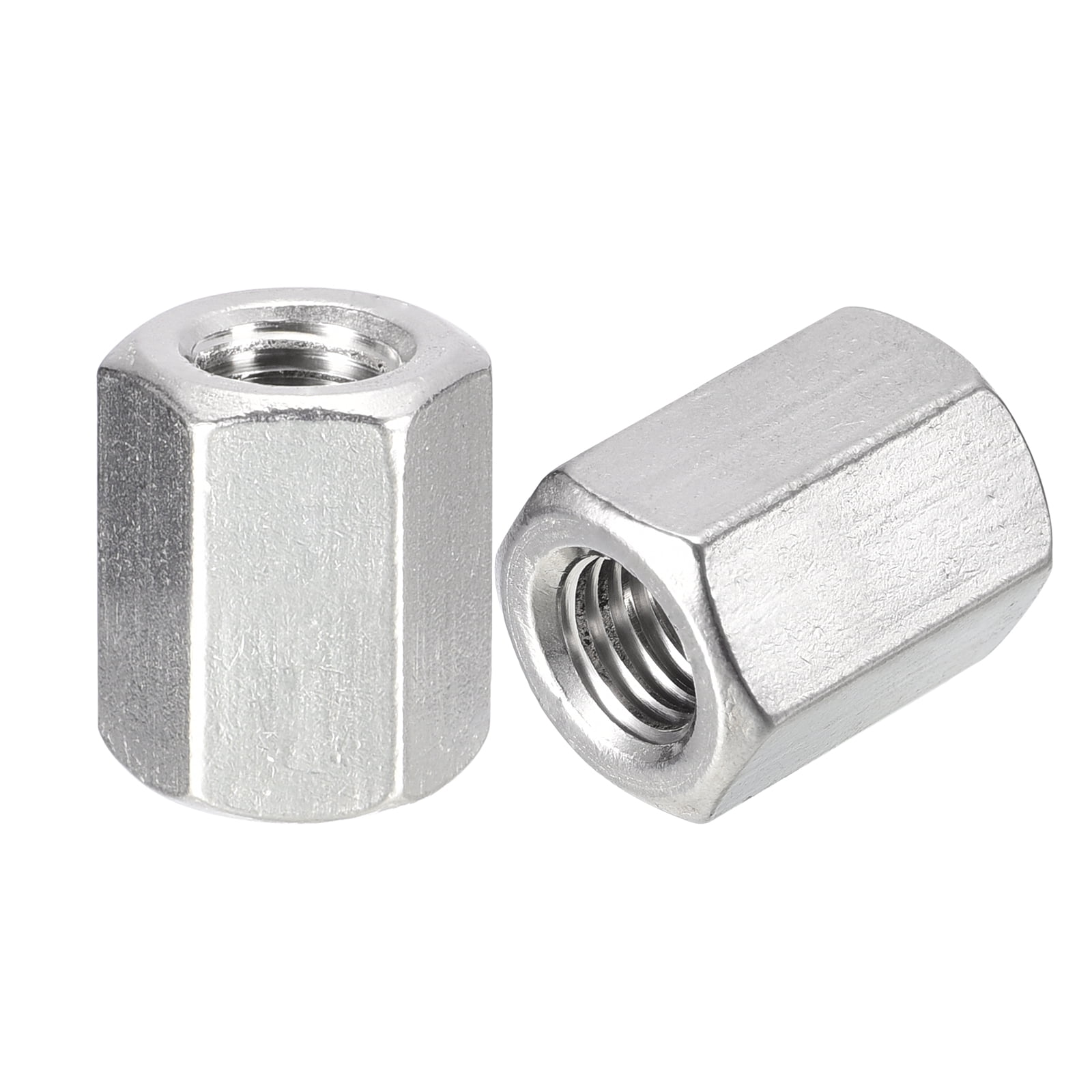 M10 x 1.5-Pitch 22mm Length Coupling Nuts, 6 Pack 304 Stainless Steel Metric Hex Rod Coupling ...