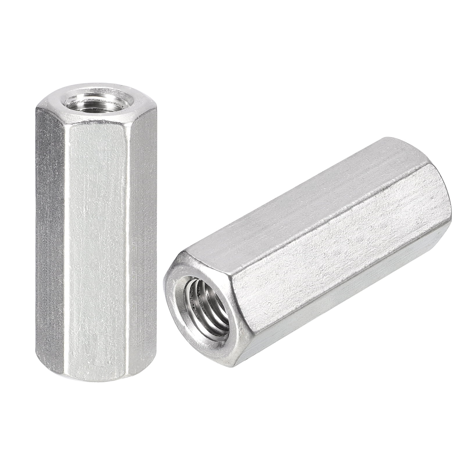 M10 x 1.5-Pitch 45mm Length Coupling Nuts, 4 Pack 304 Stainless Steel ...