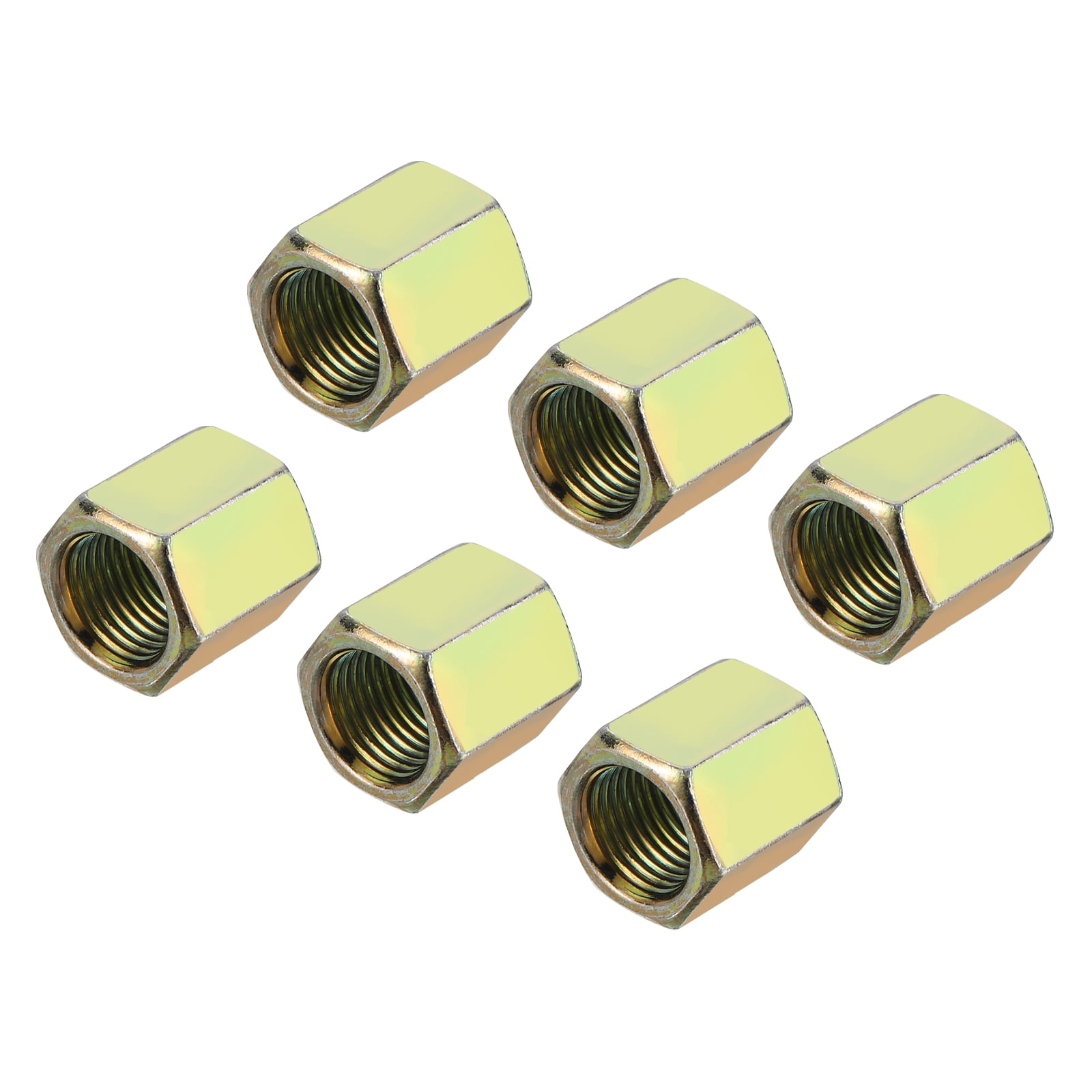 M10 x 1 Pitch Carbon Steel Hex Coupling Nuts, 6Pcs 15mm/ 0.6" Length ...