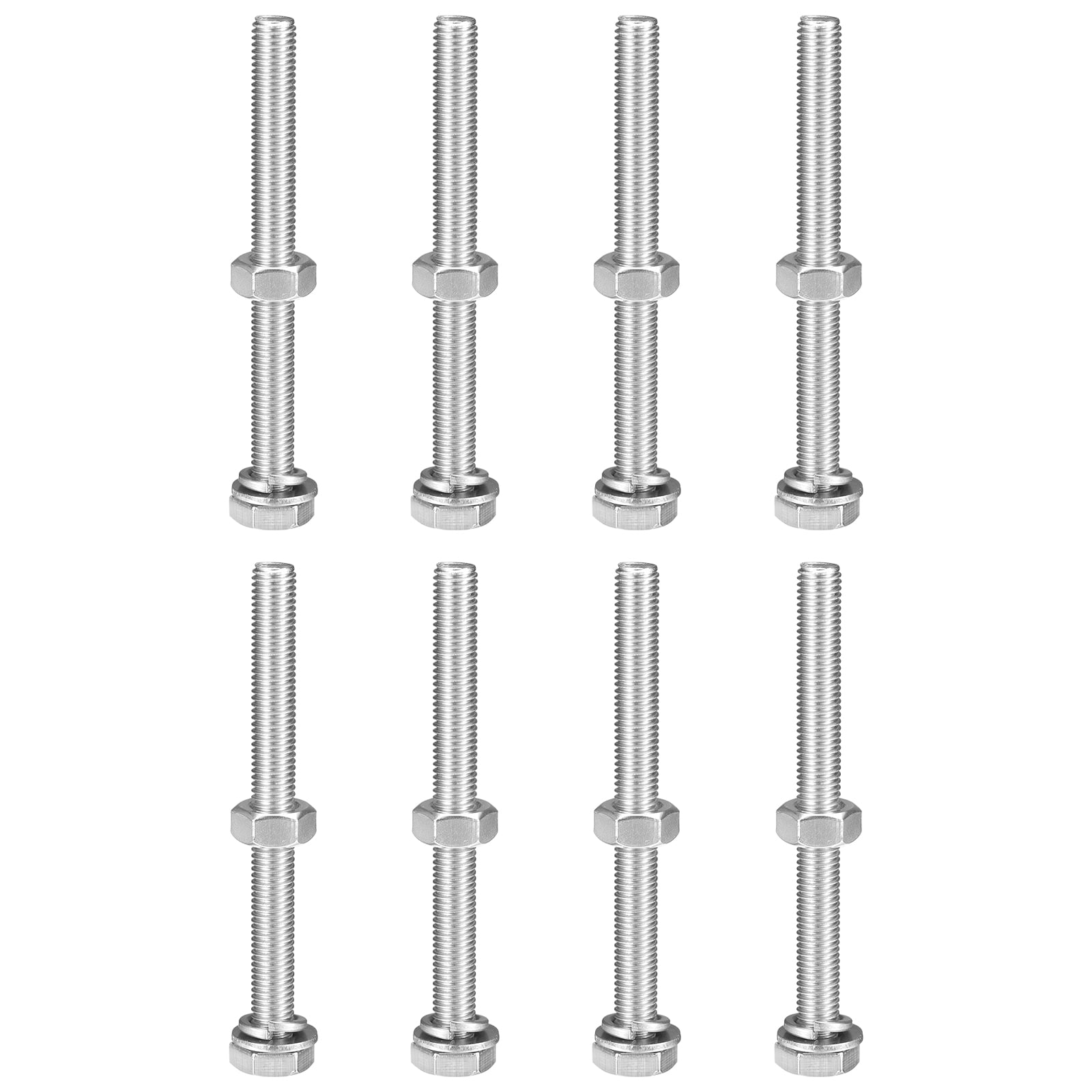 M10 x 120mm Hex Head Screws Bolts, Nuts, Flat & Lock Washers Kits, 304 ...