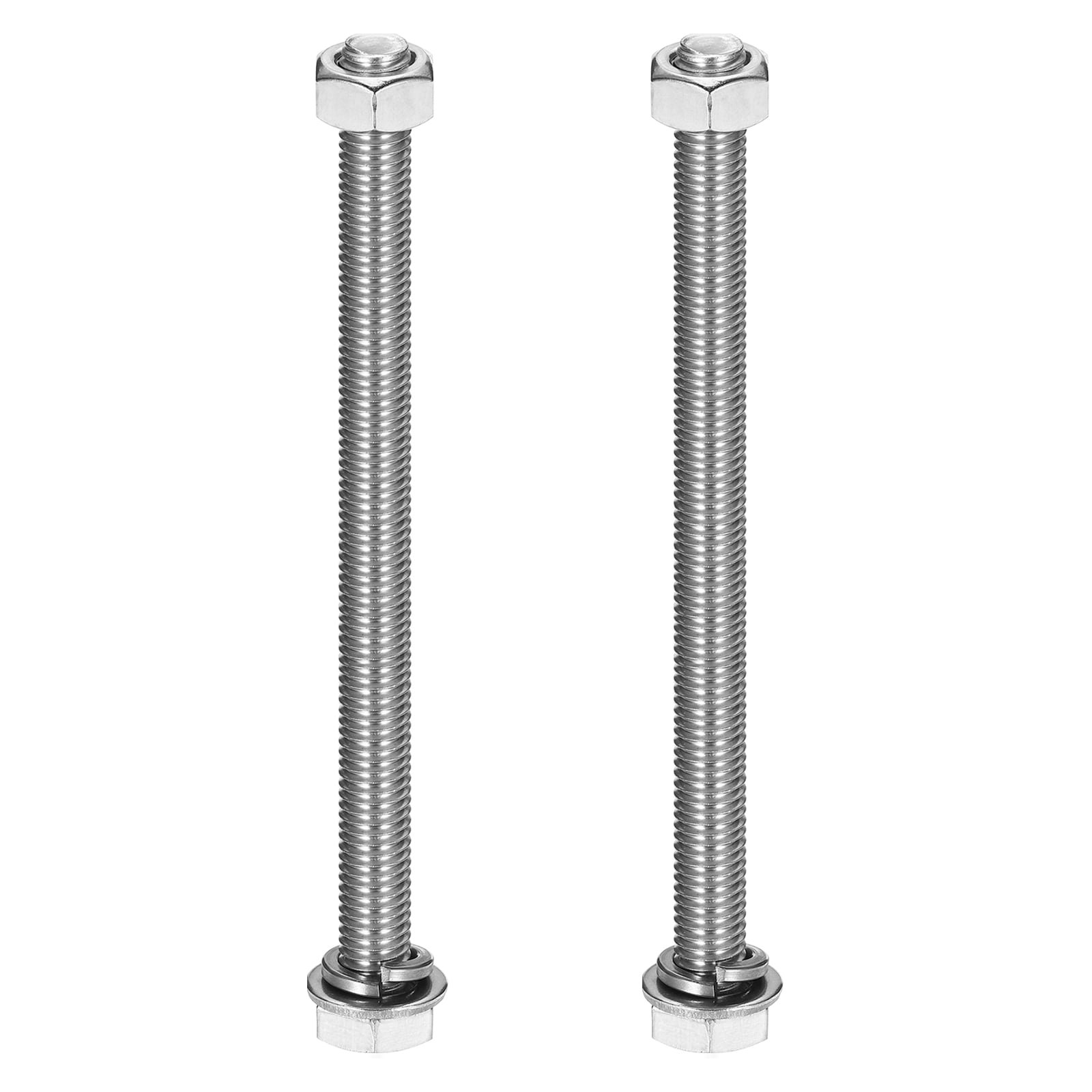 M10 x 150mm 304 Stainless Steel Hex Head Screws Bolts, Nuts, Flat ...