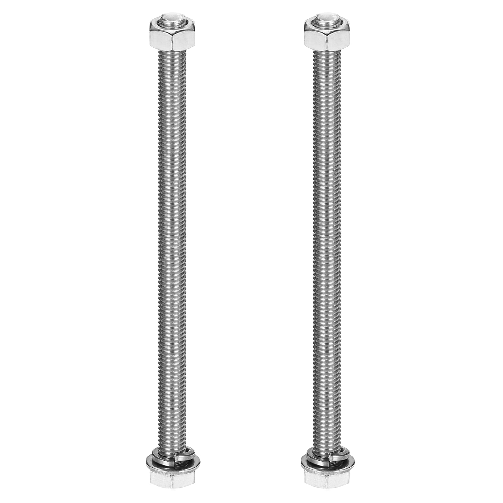 M10 x 190mm 304 Stainless Steel Hex Head Screws Bolts, Nuts, Flat ...