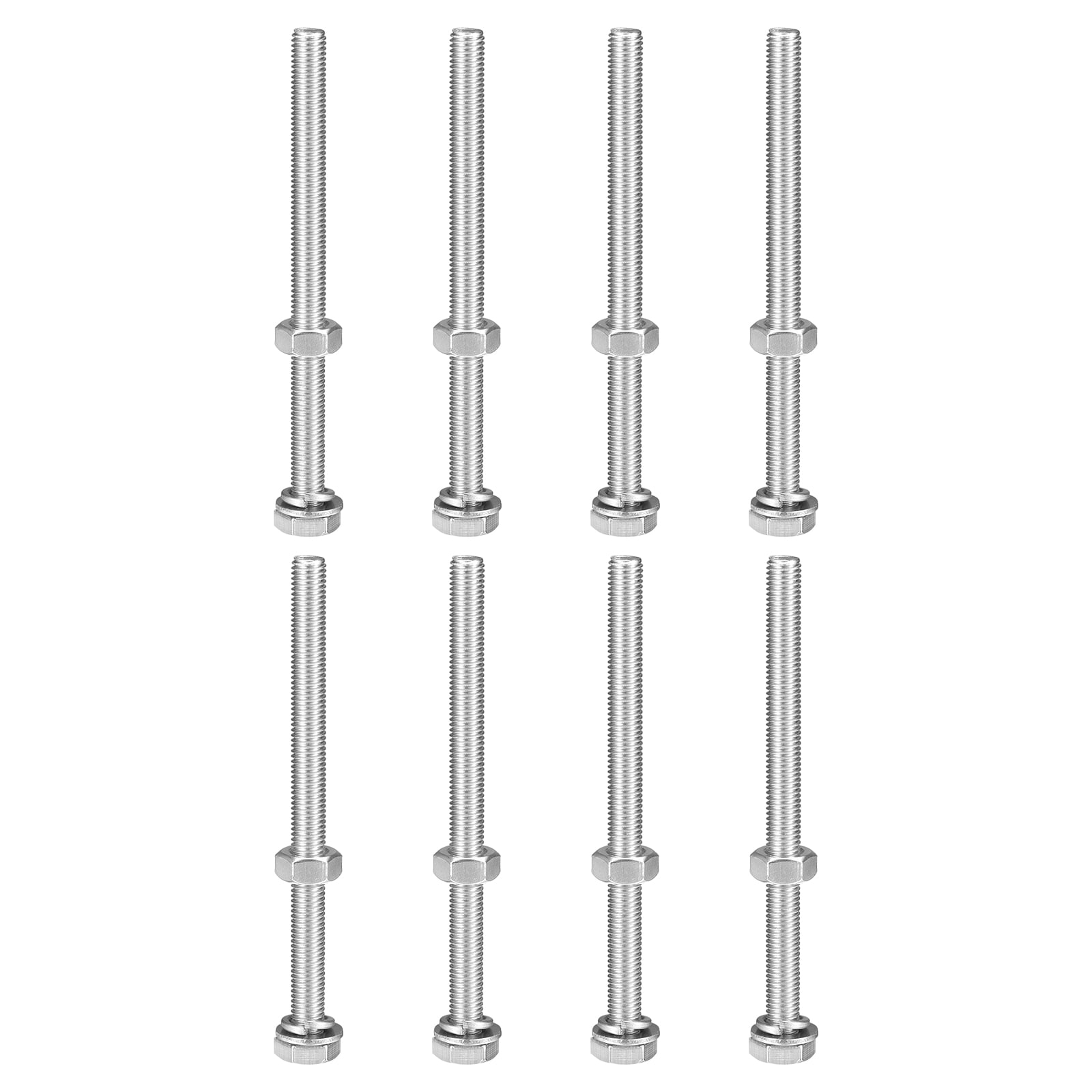 M10 x 55mm Hex Head Screws Bolts, Nuts, Flat & Lock Washers Kits, 304 ...