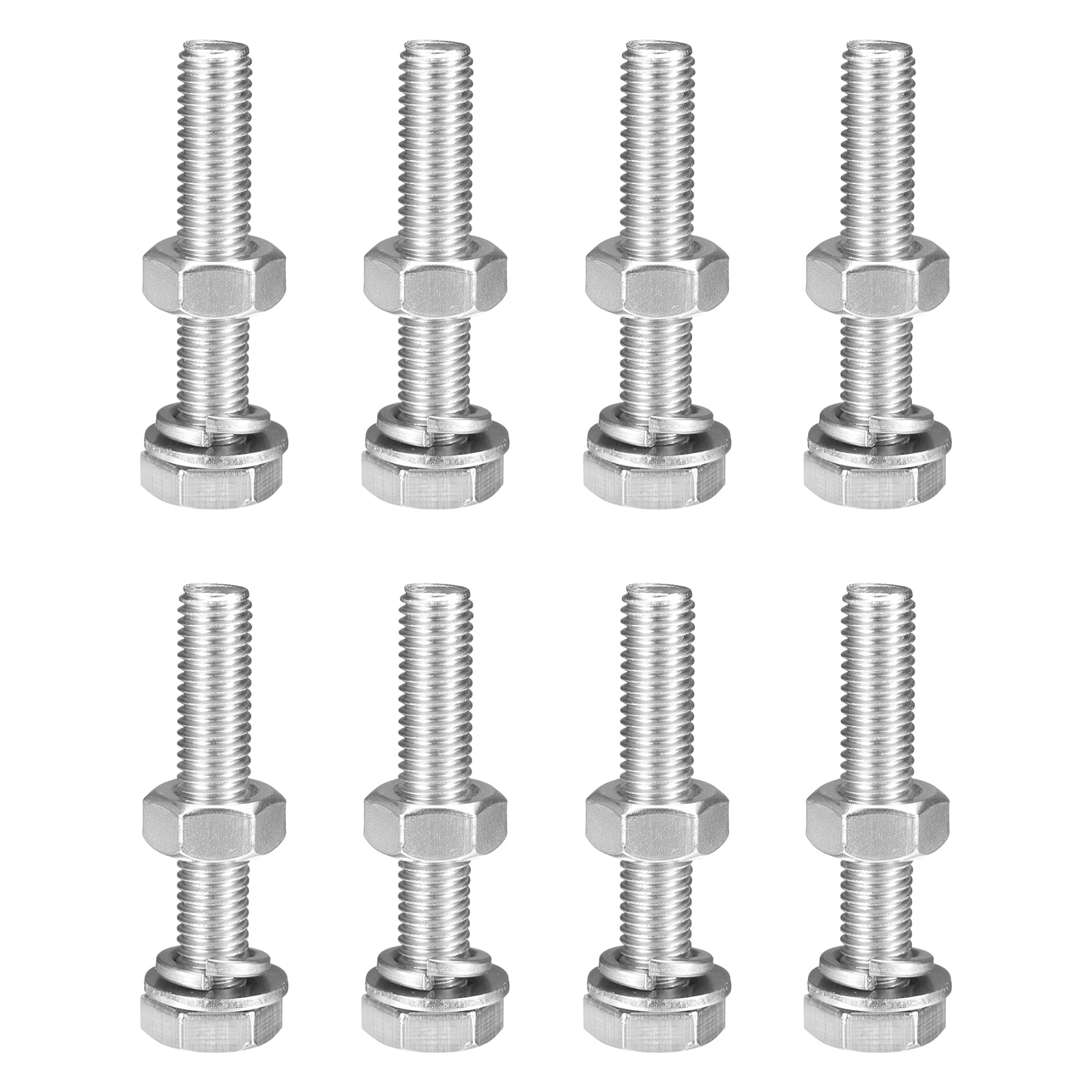 M10 x 60mm Hex Head Screws Bolts, Nuts, Flat & Lock Washers Kits, 304 ...