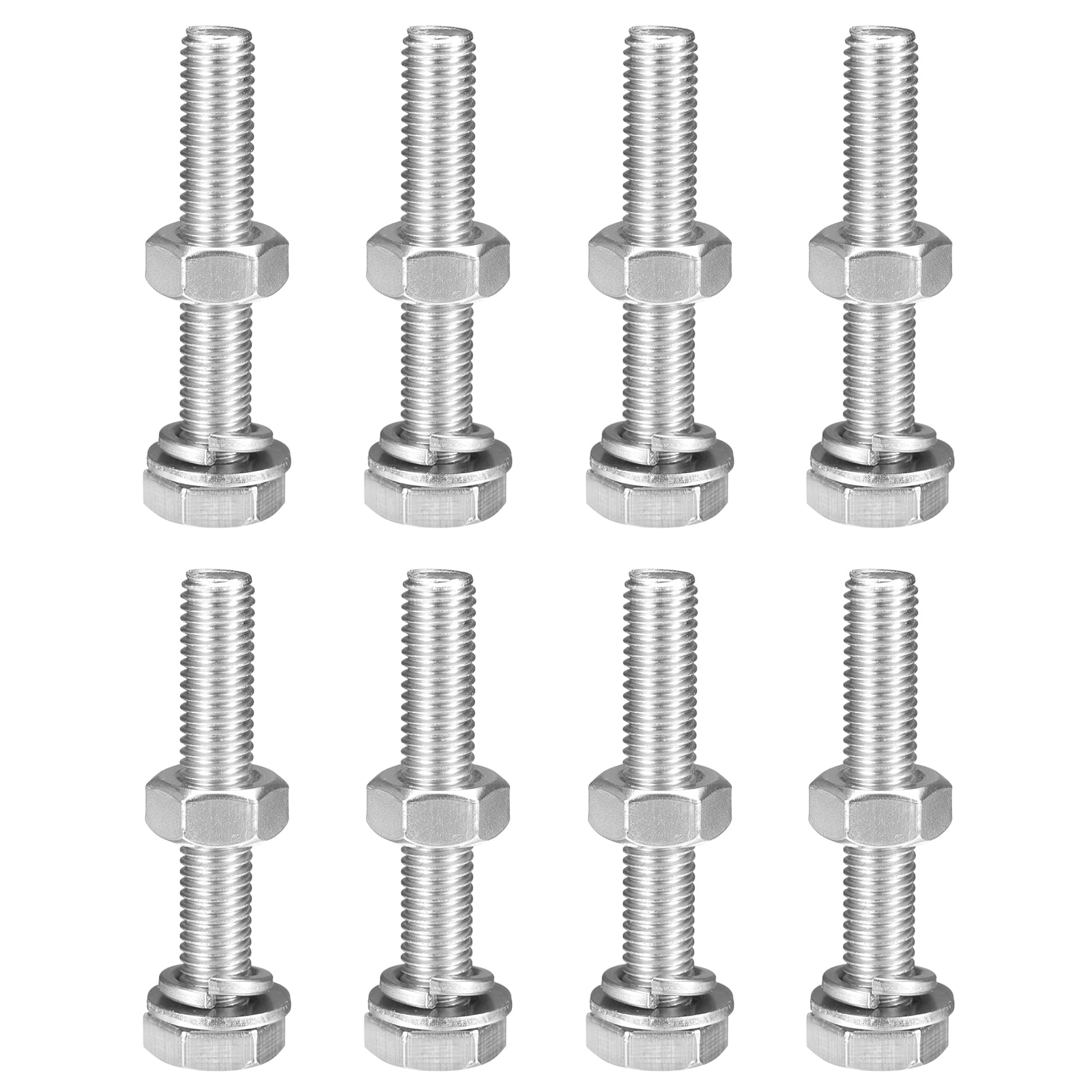 M10 x 70mm Hex Head Screws Bolts, Nuts, Flat & Lock Washers Kits, 304 ...