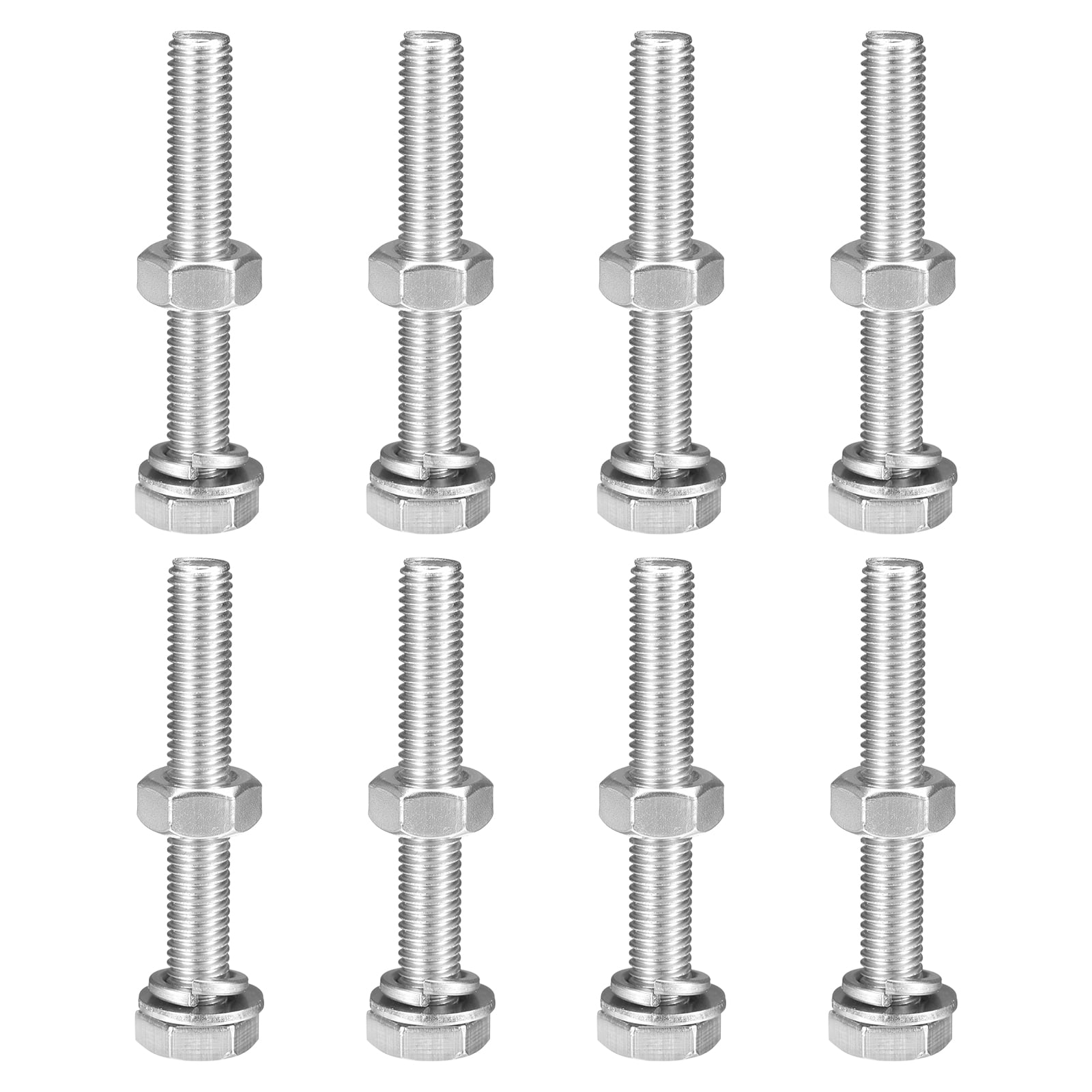 M10 x 80mm Hex Head Screws Bolts, Nuts, Flat & Lock Washers Kits, 304 ...