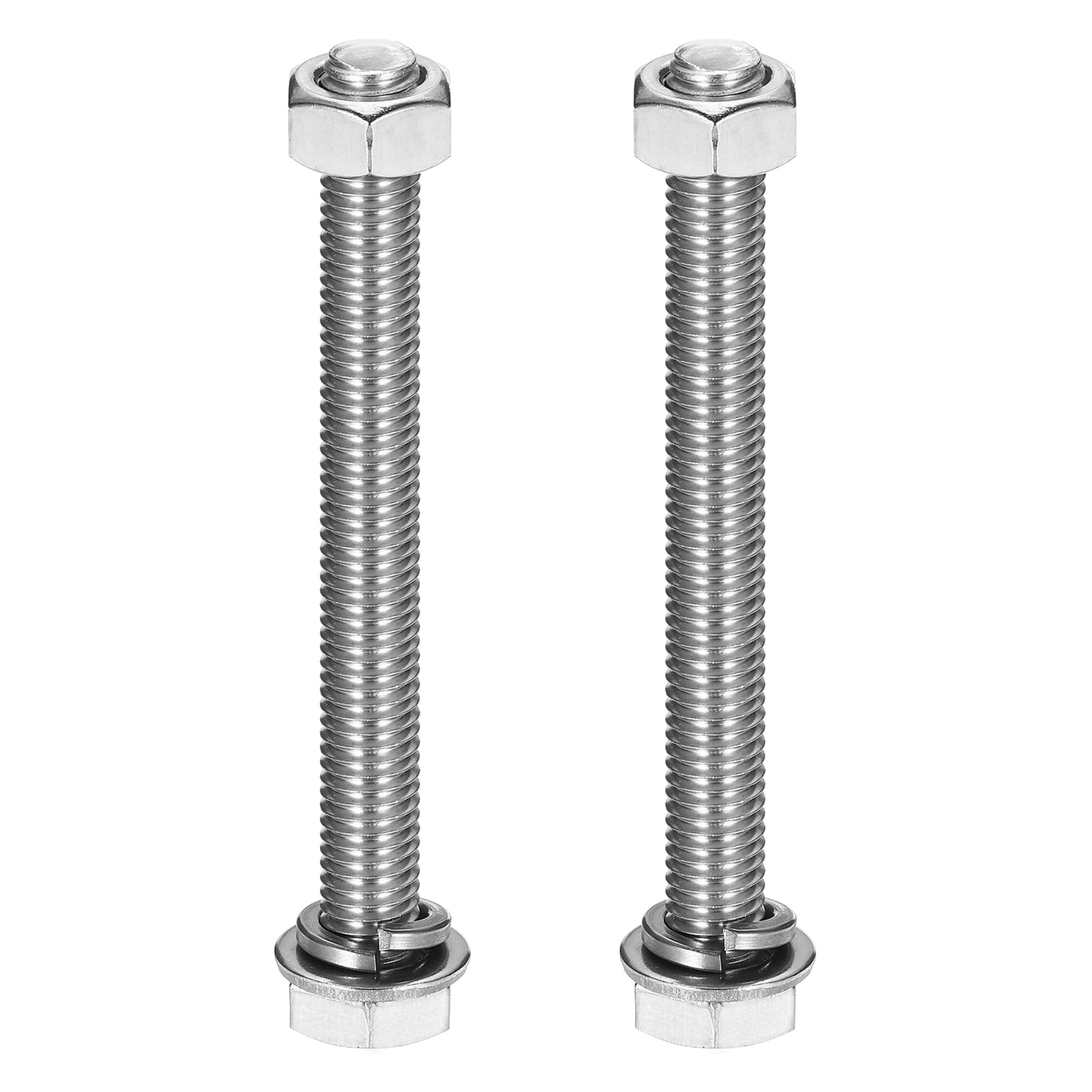 M10 x 95mm 304 Stainless Steel Hex Head Screws Bolts, Nuts, Flat & Lock ...