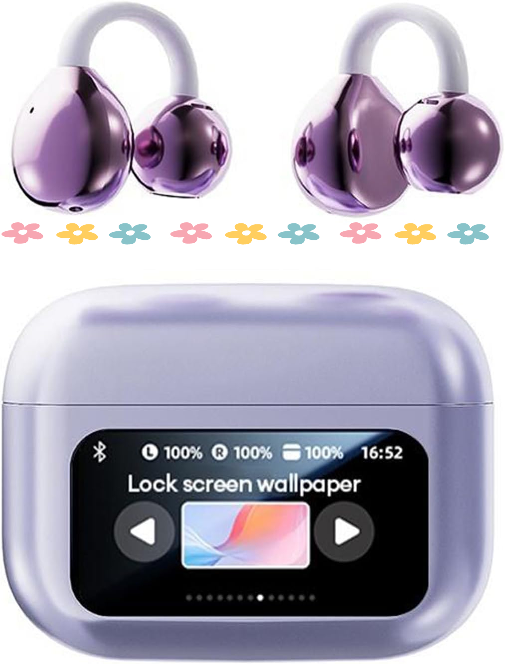 M100 Clip On Ear Headphones with Audio-Visual Future Touch Screen ...
