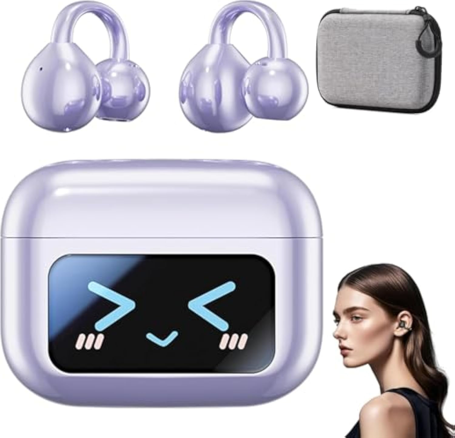 M100 Clip On Ear Headphones with Audio-Visual Future Touch Screen, on ...