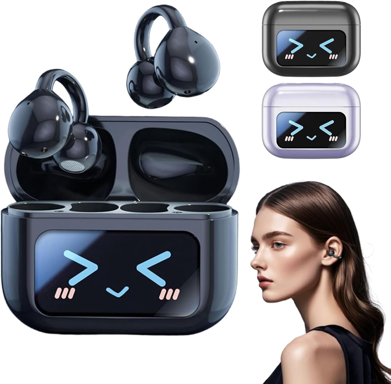 M100 Clip On Ear Headphones with Audio-Visual Future Touch Screen, Open ...