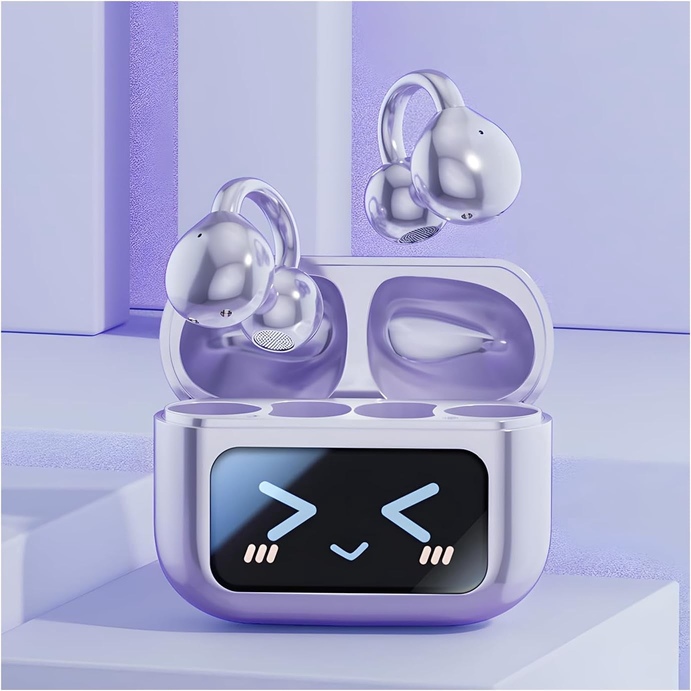 M100 Clip On Ear Headphones with Audio-Visual Future Touch Screen, Open ...