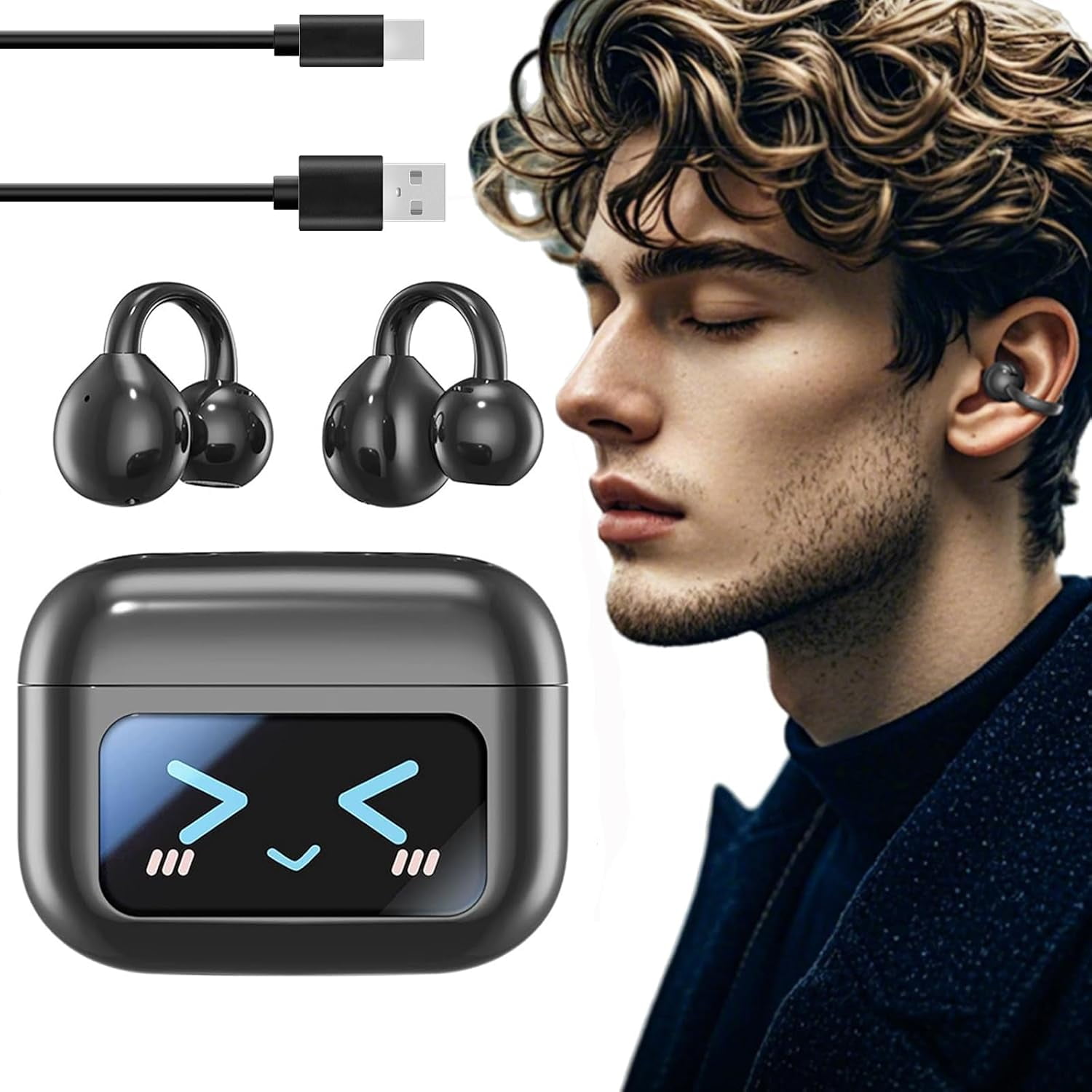 M100 Clip on Ear Headphones, M100 Clip Earbuds - Smart Touchscreen ...