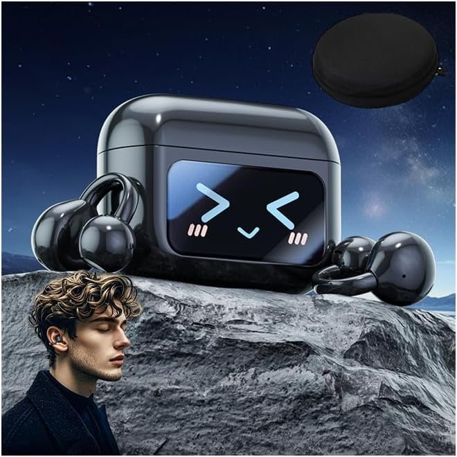 M100 Clip On Ear Headphones with Visual Audio, Smart Touchscreen ...