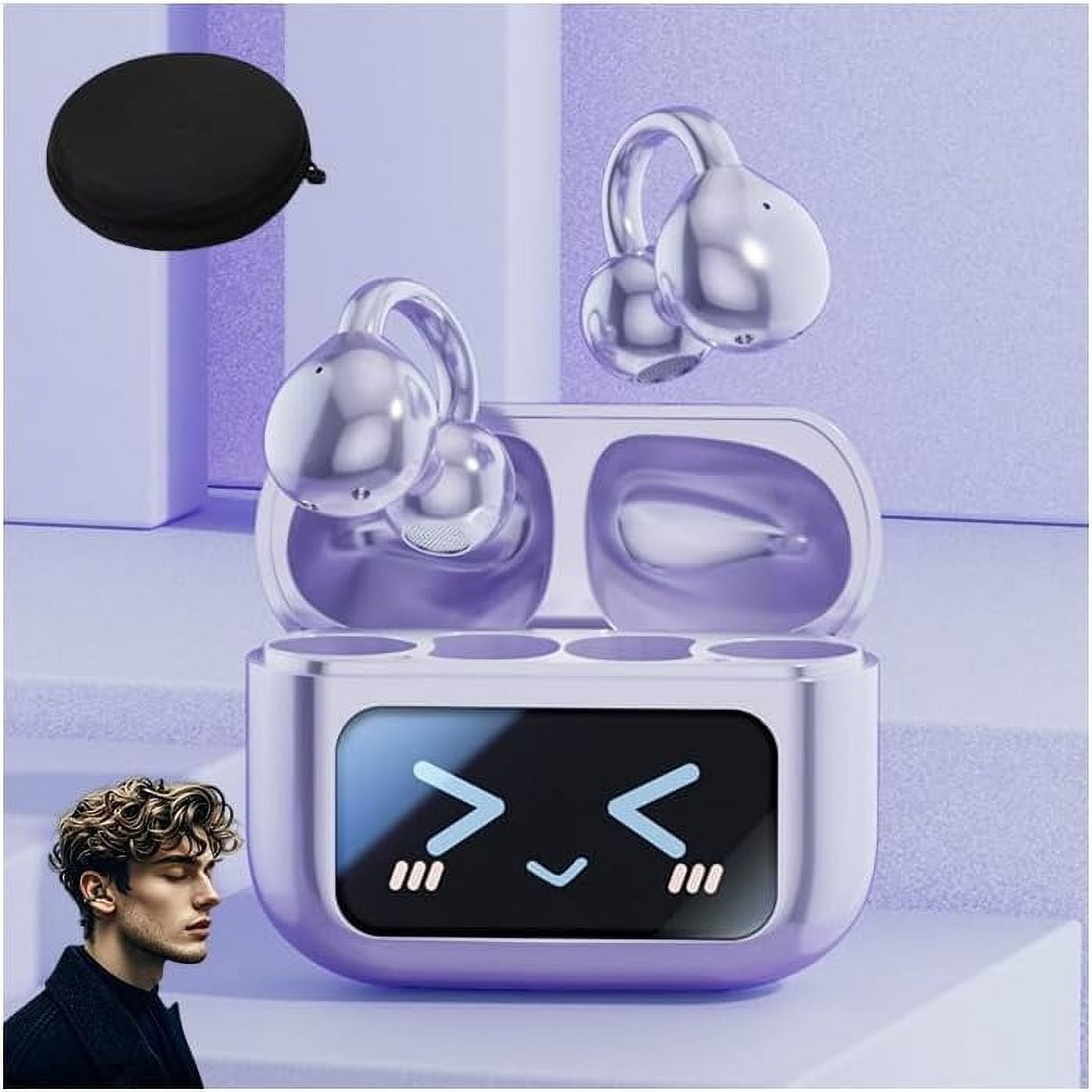 M100 Clip On Ear Headphones with Visual Audio, Smart Touchscreen ...