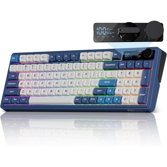 M100 Mechanical Keyboard w/Screen & Dual Knobs, Tri-Mode Gasket Mount ...