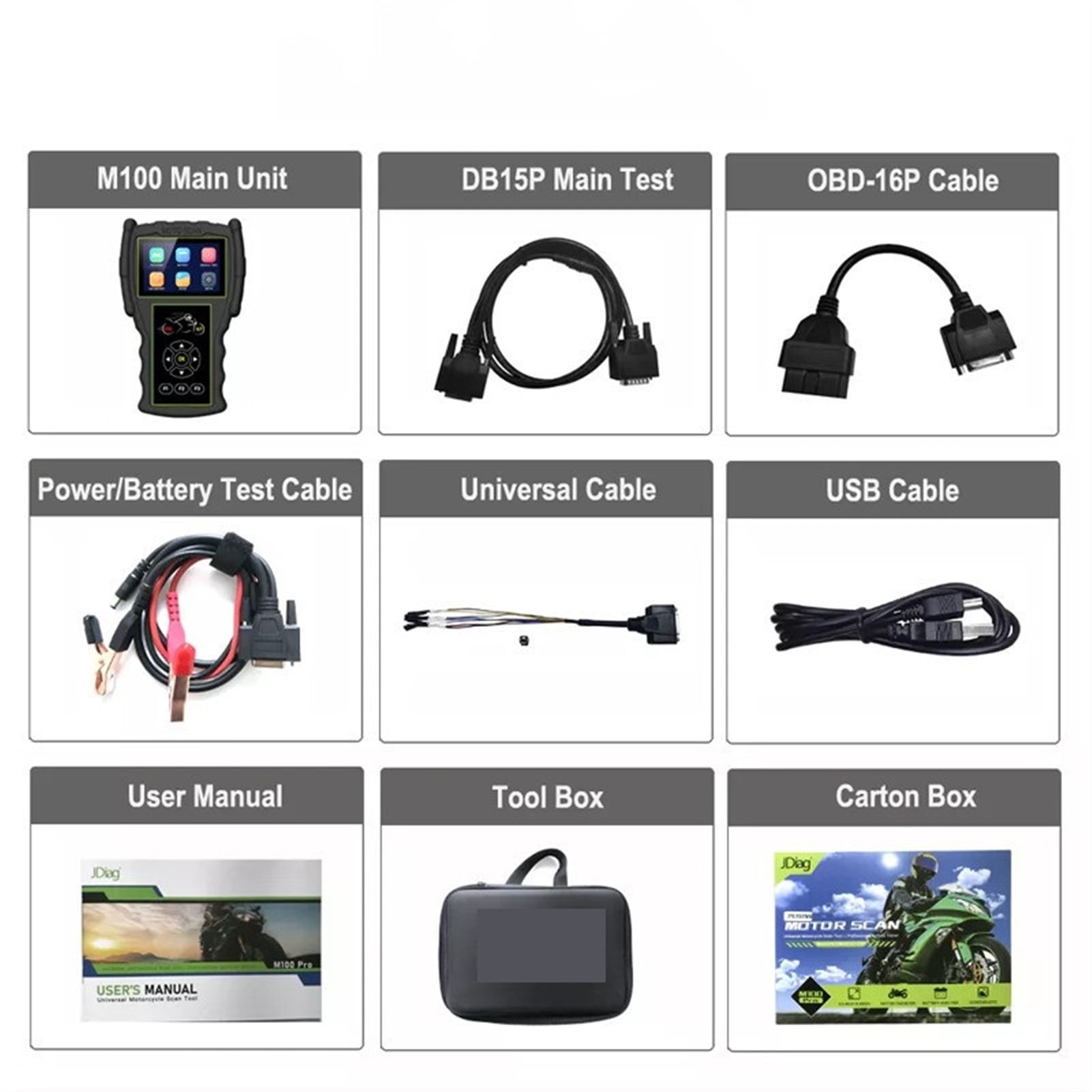 M100 Motorcycle Diagnostic Tool Universal Motorbike Scanner 2in1 M100 ...