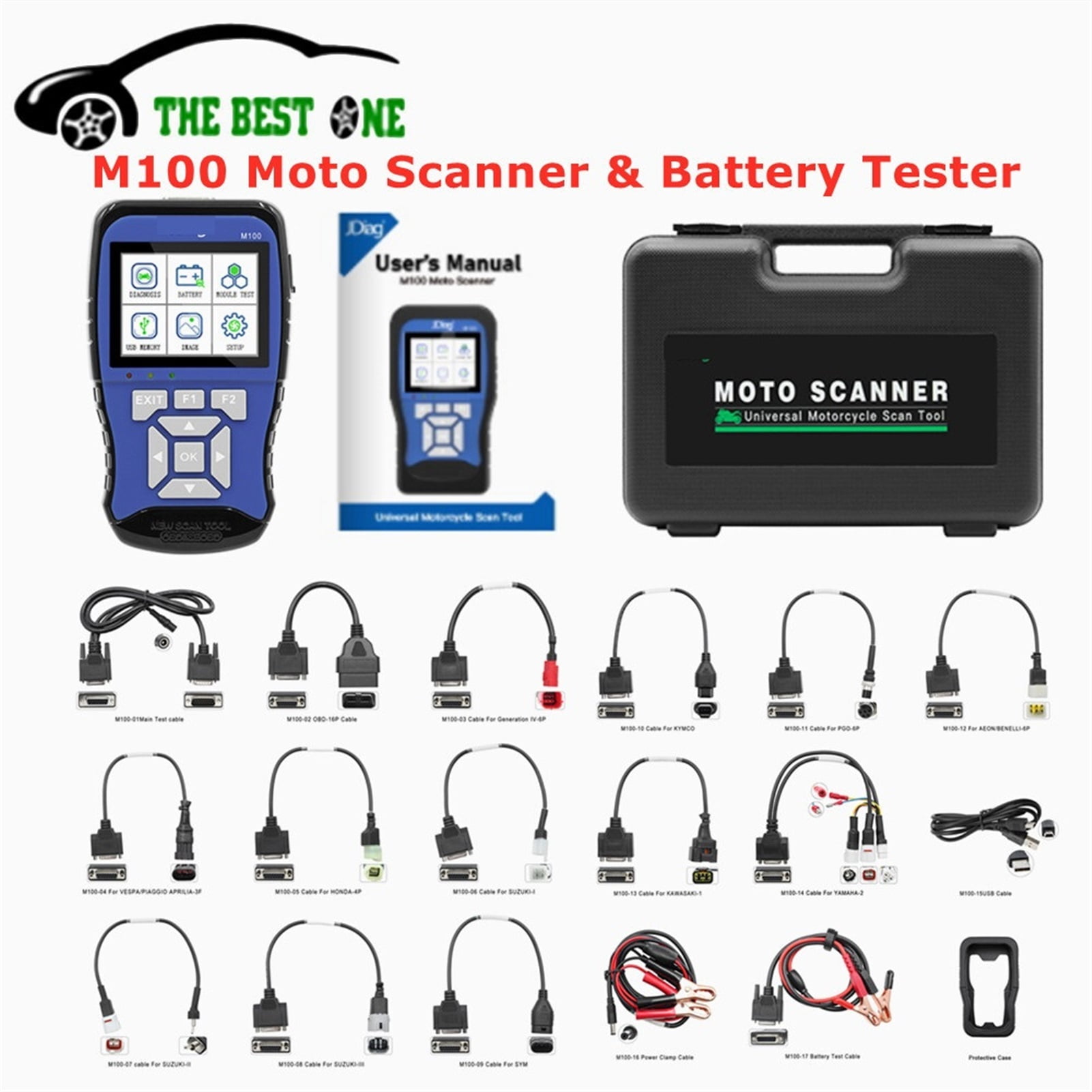 M100 Motorcycle Diagnostic Tool Universal Motorbike Scanner 2in1 M100 ...