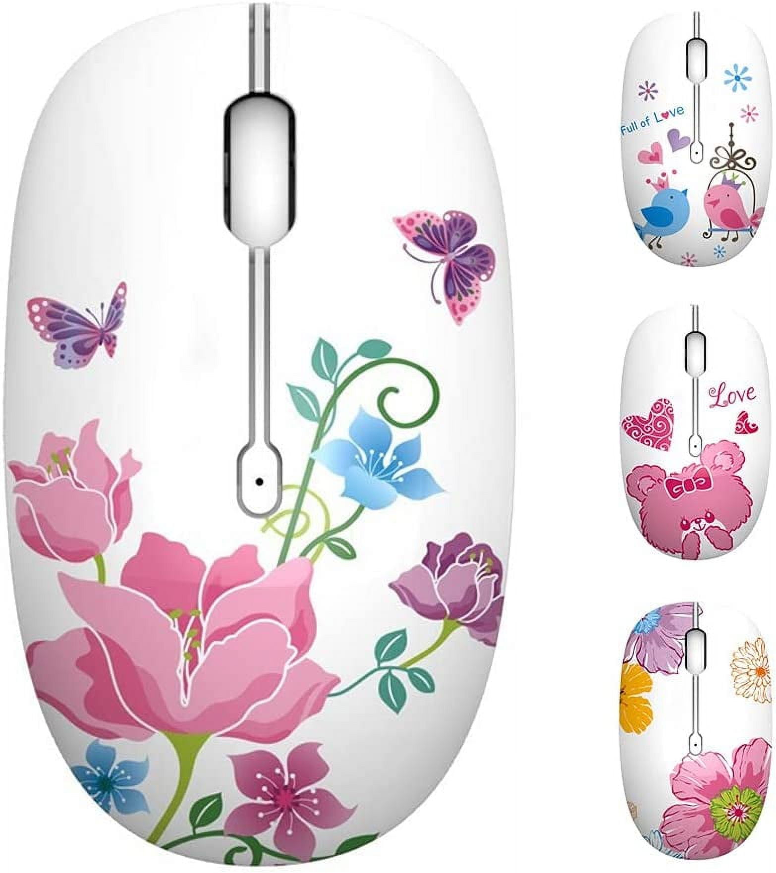M101 Wireless Mouse Cute Silent Computer Mice with USB Receiver, 2.4G ...